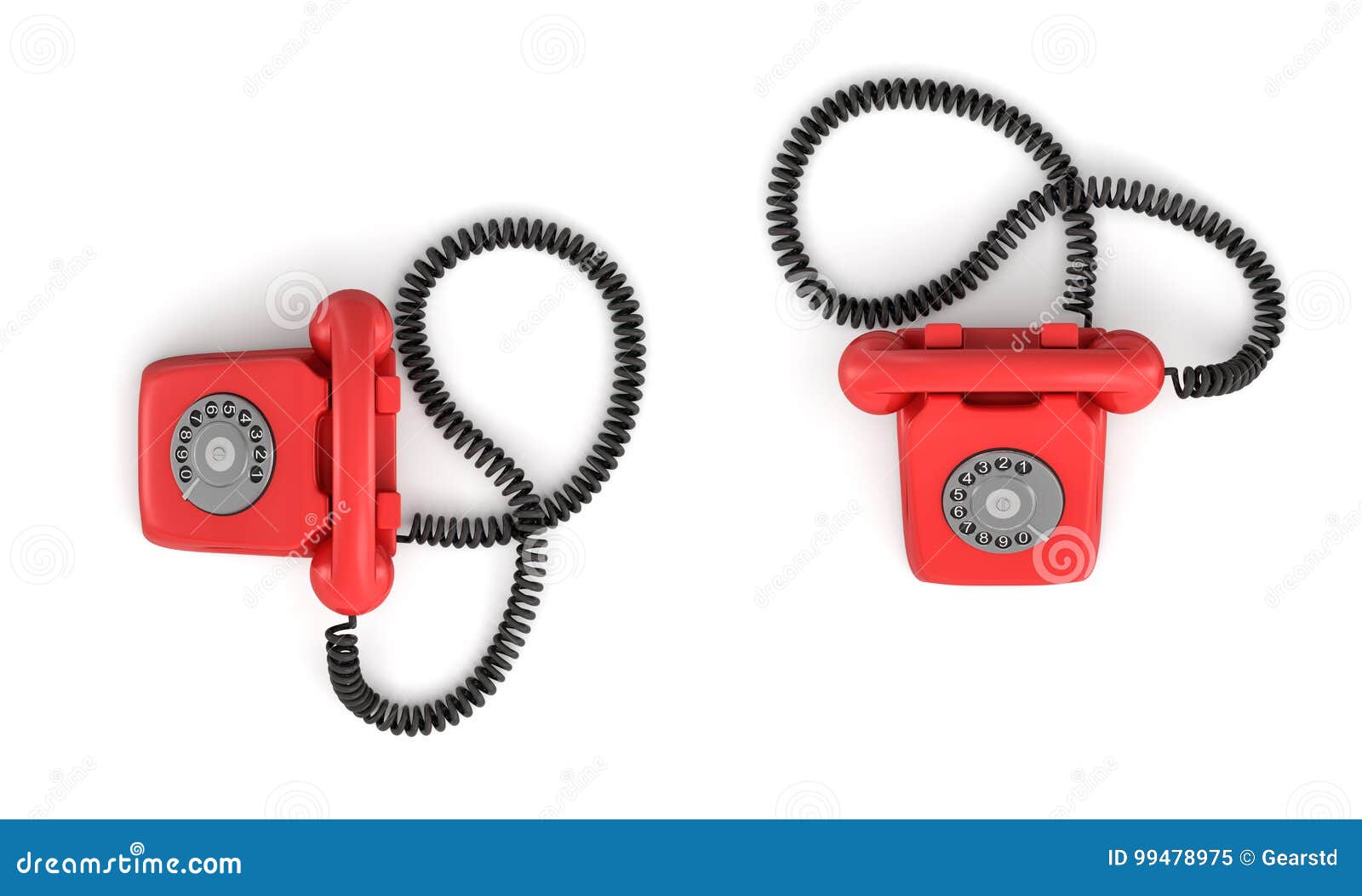 3d Rendering of an Old-fashioned Rotary Phone in Top View on White ...