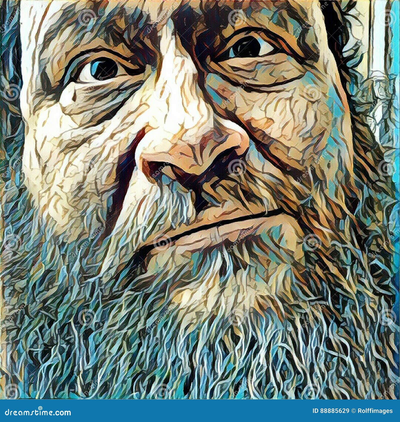 Face of Wisdom stock illustration. Illustration of male - 88885629