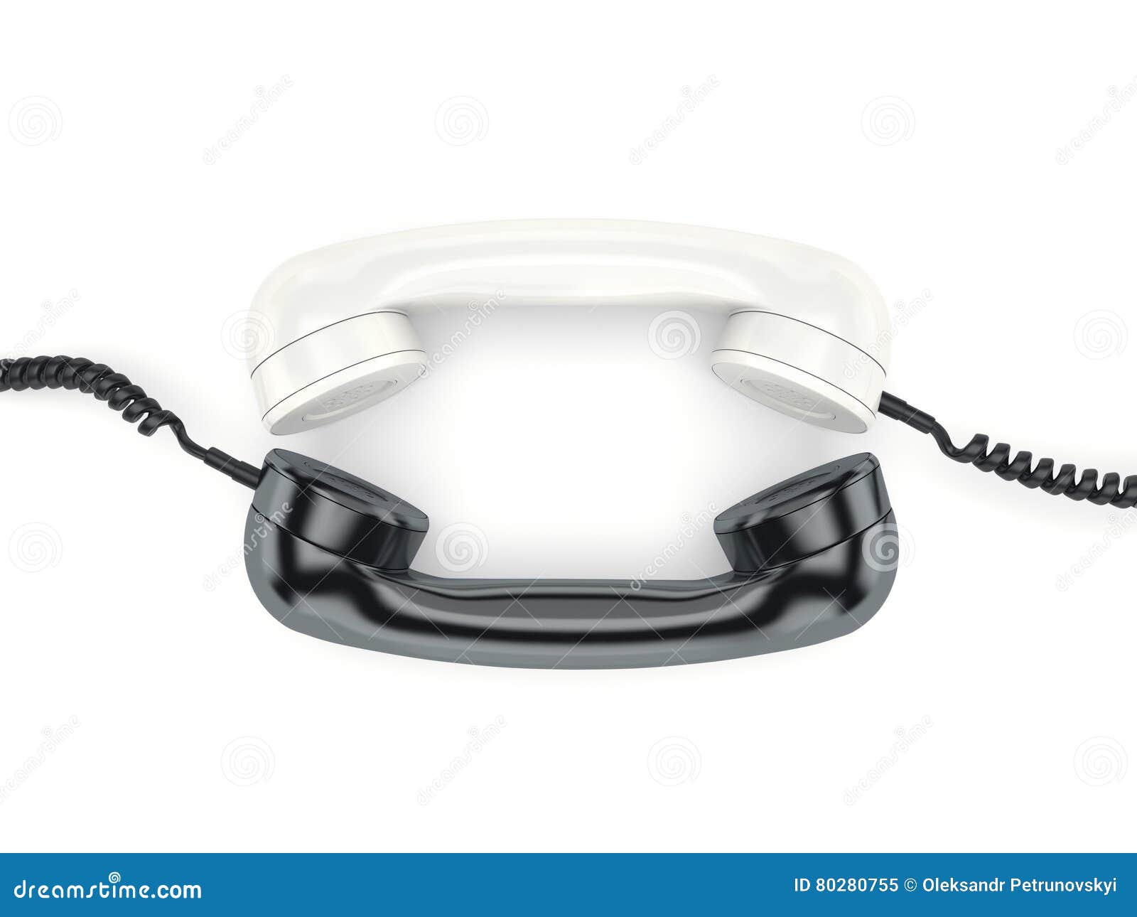 3D Rendering Old Phone Handsets Stock Illustration - Illustration of ...