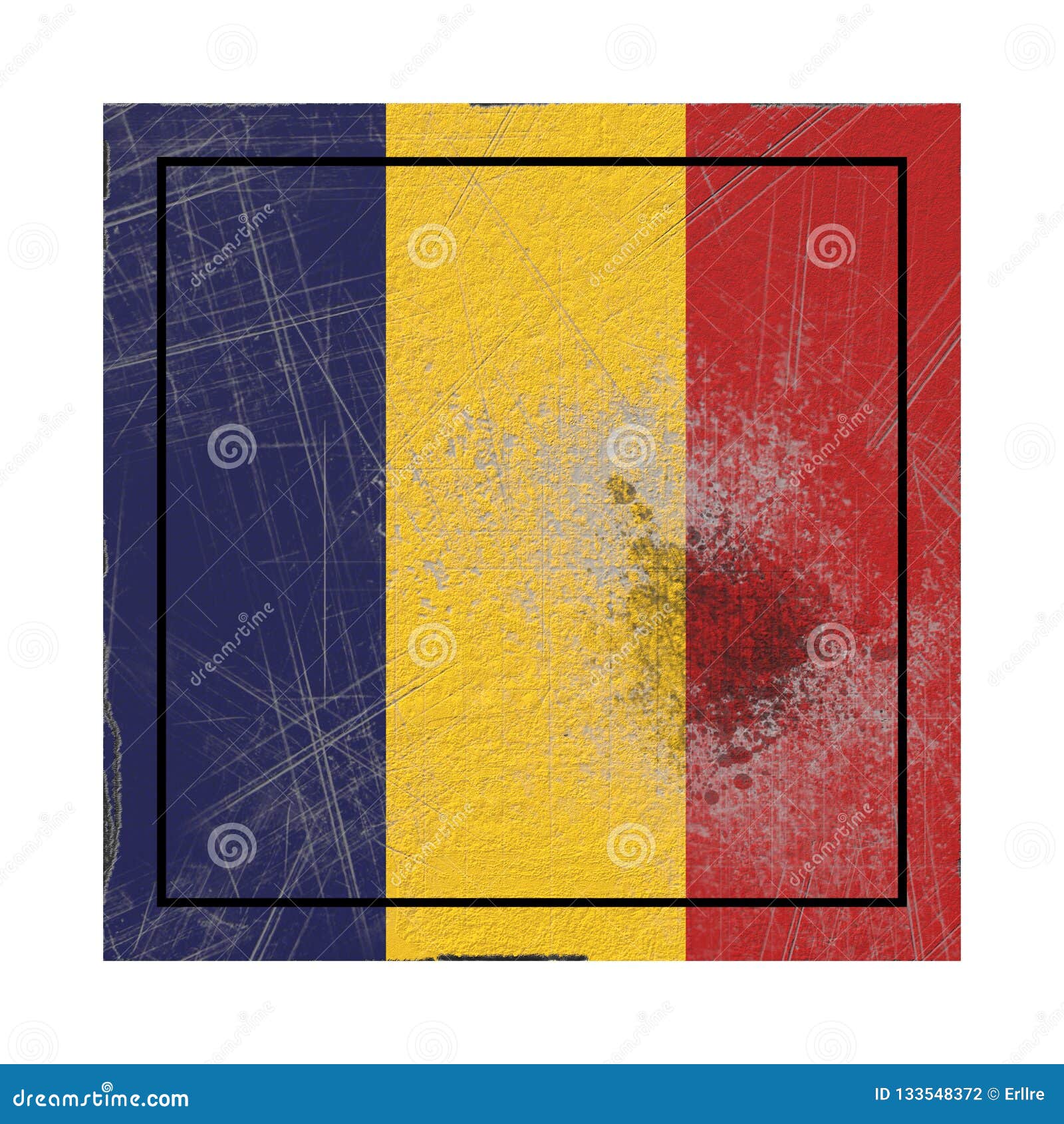 Republic of Chad Flag in Concrete Square Stock Illustration ...