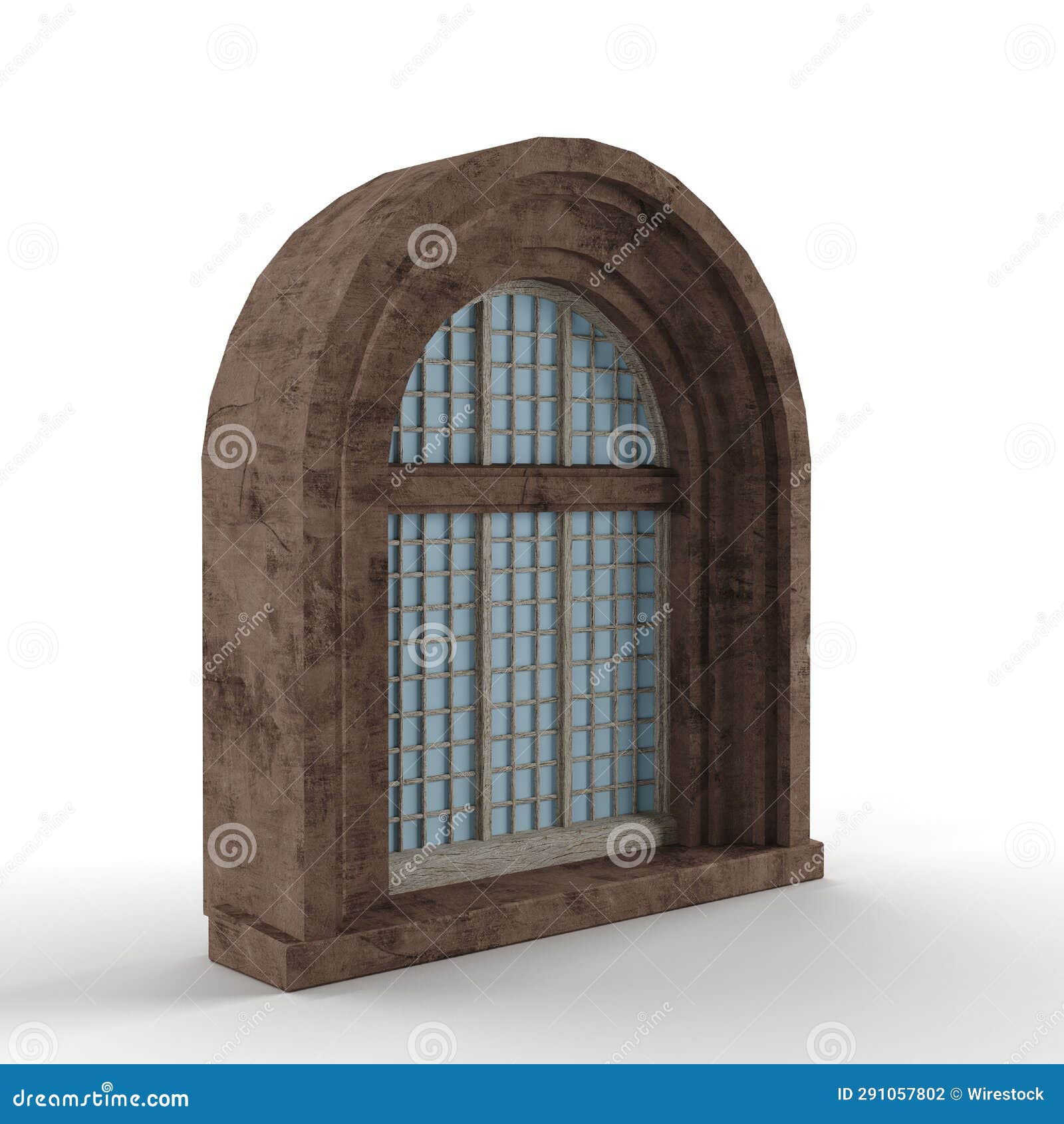 3D Rendering of Old-style Stone Windows on a White Background Stock ...