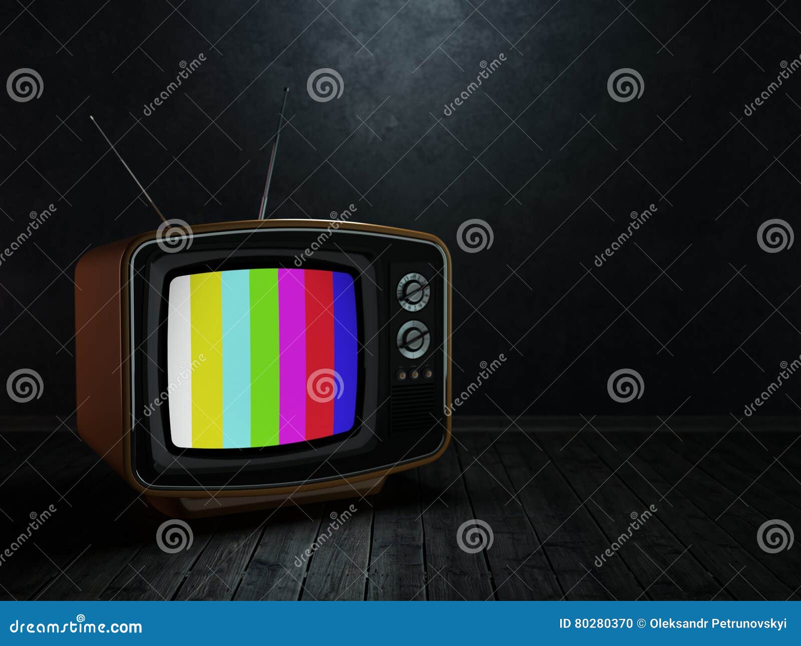 3D rendering old tv stock illustration. Illustration of display - 80280370