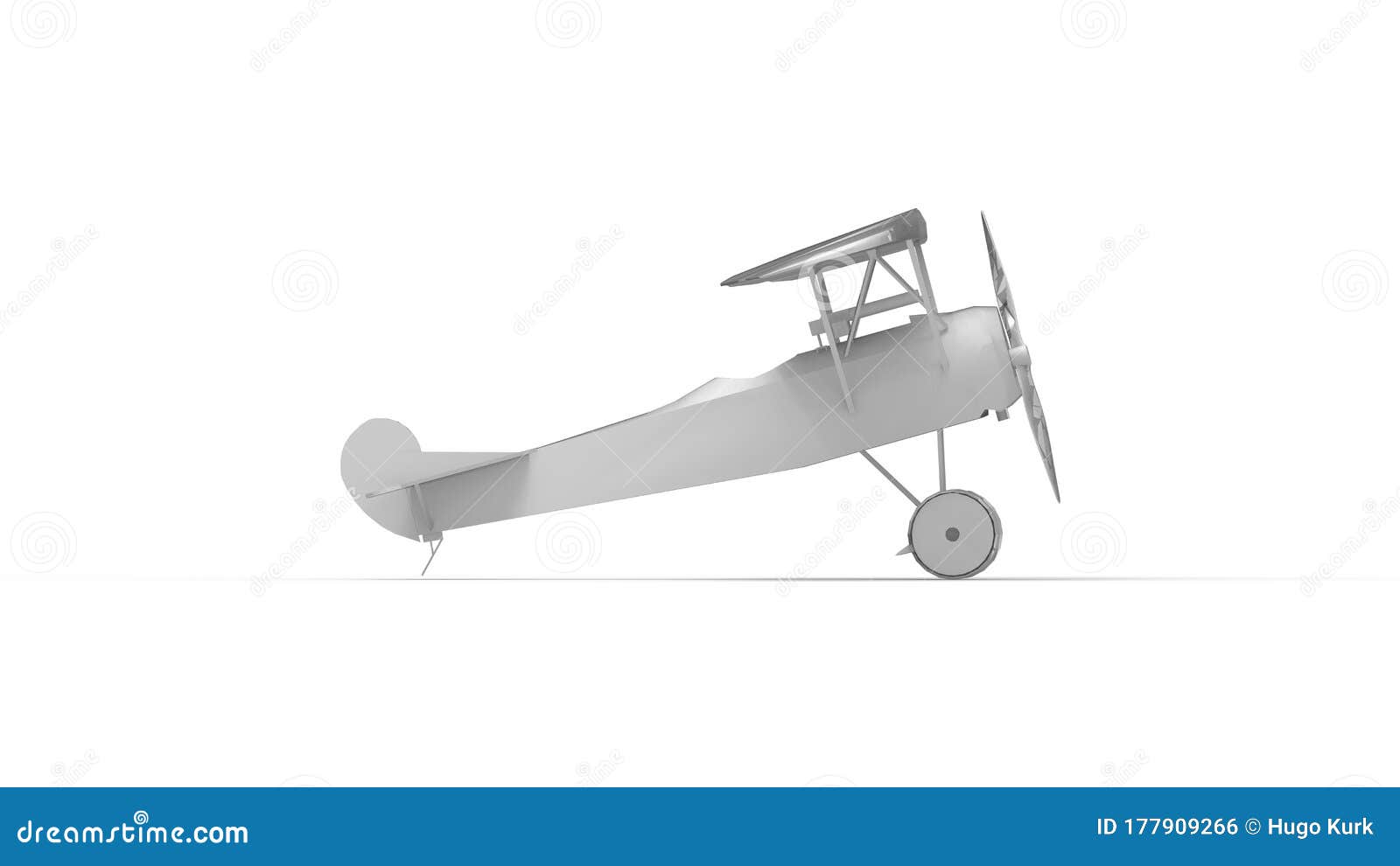 3D Rendering of a Old Vintage Airplane Classic Small Light Isolated ...