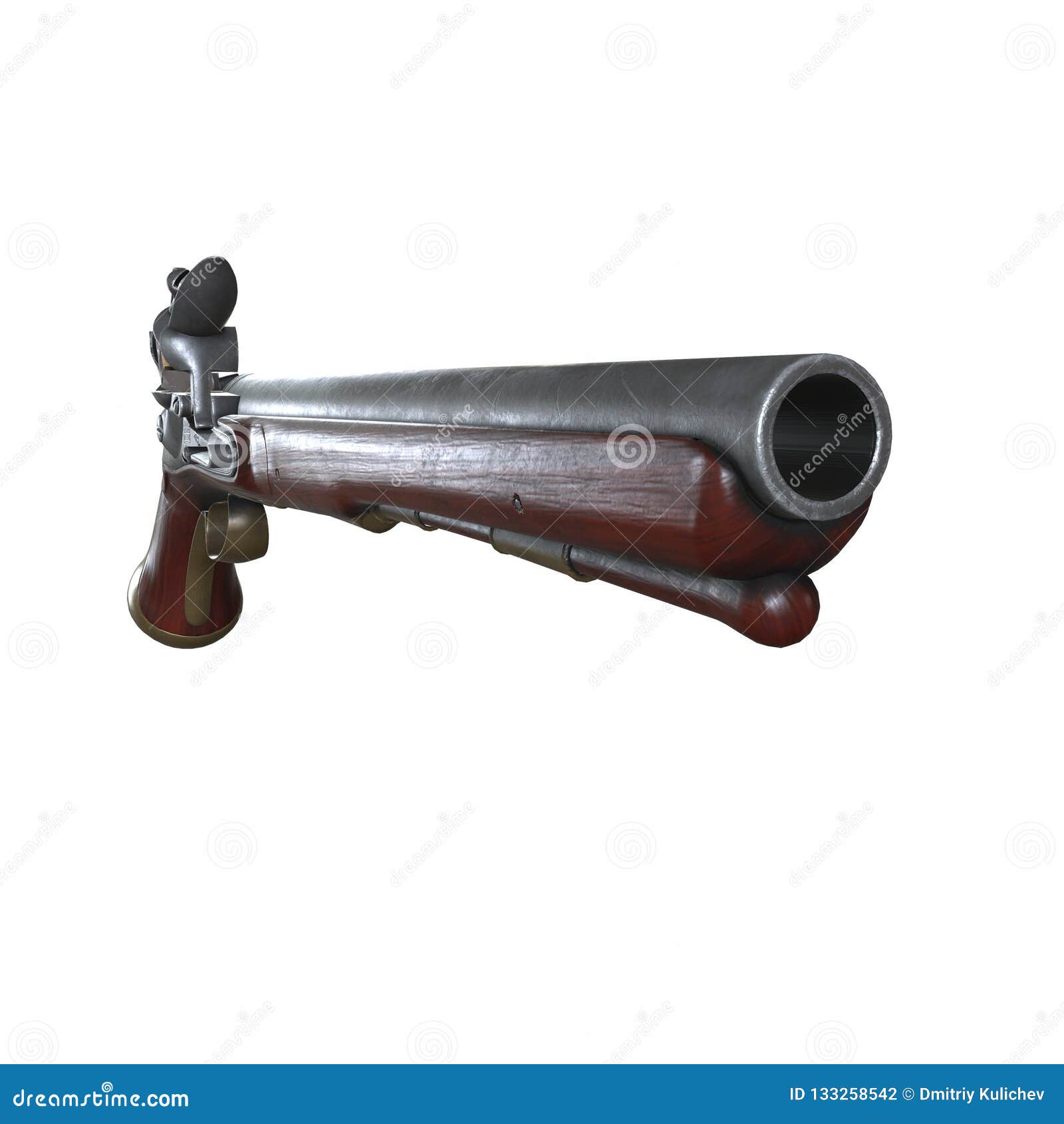 Flintlock Pistol stock illustration. Illustration of metal - 133258542