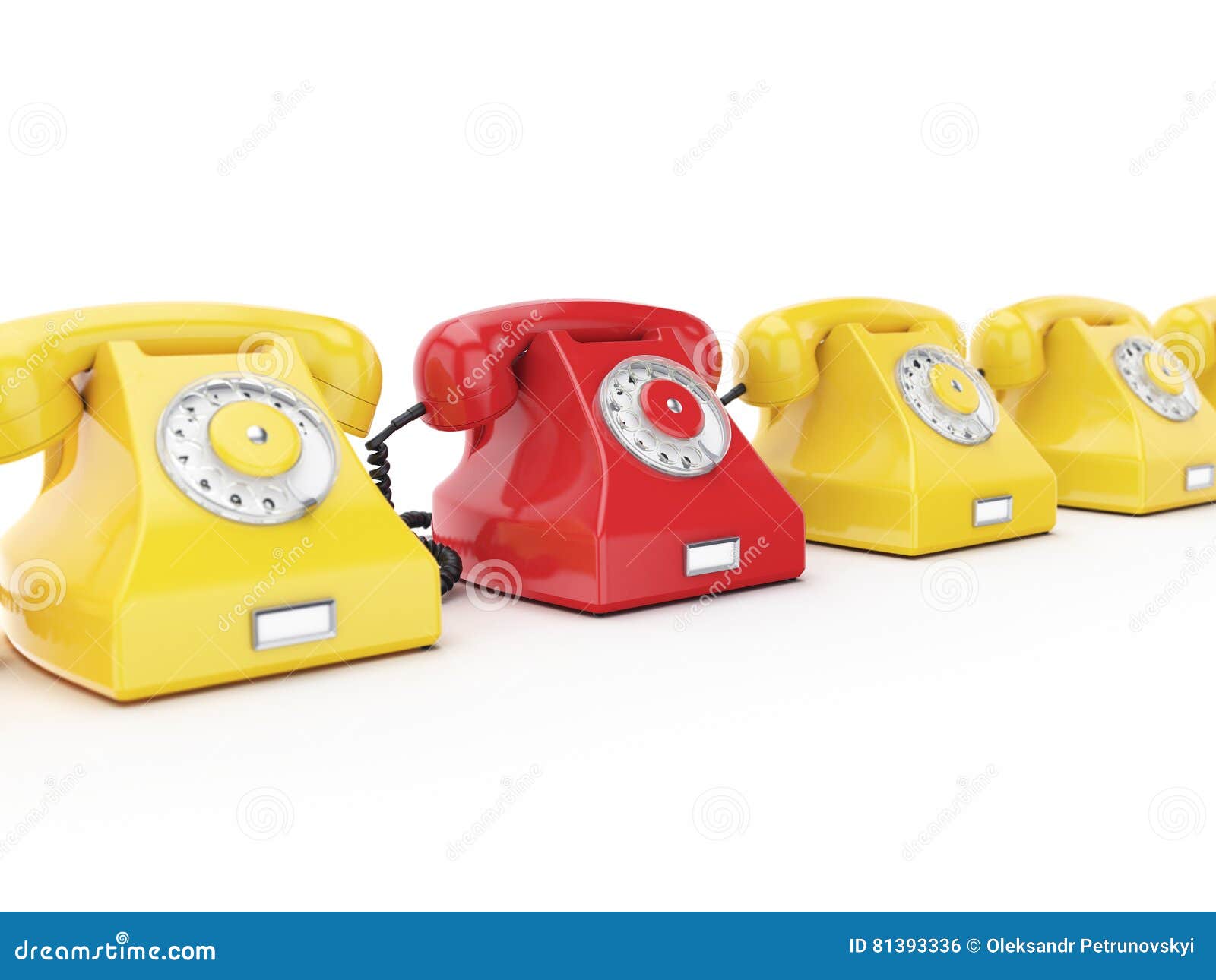 3D Rendering Old Yellow Phones Stock Illustration - Illustration of ...