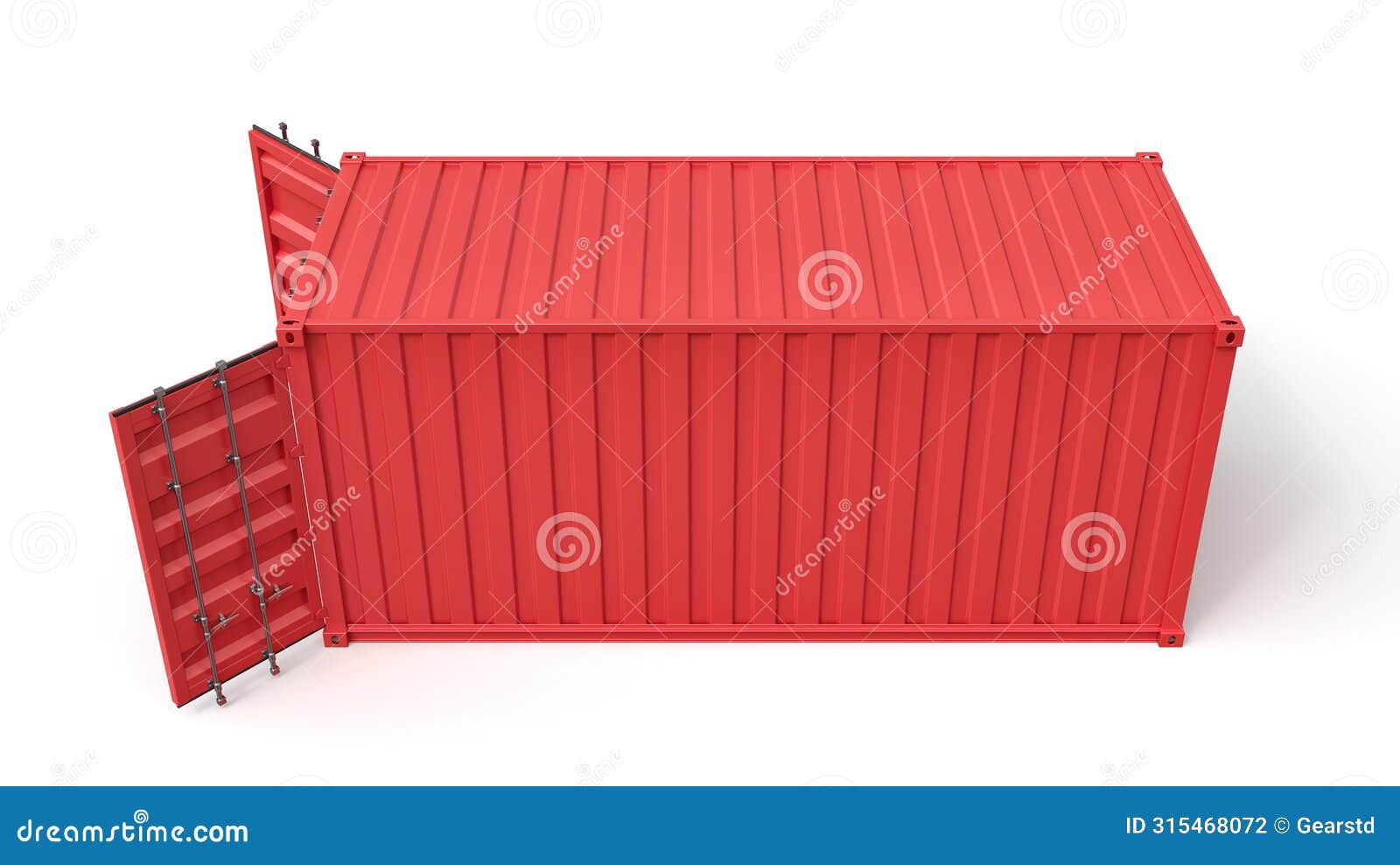 3d Rendering of Open Red Shipping Container Isolated on White ...