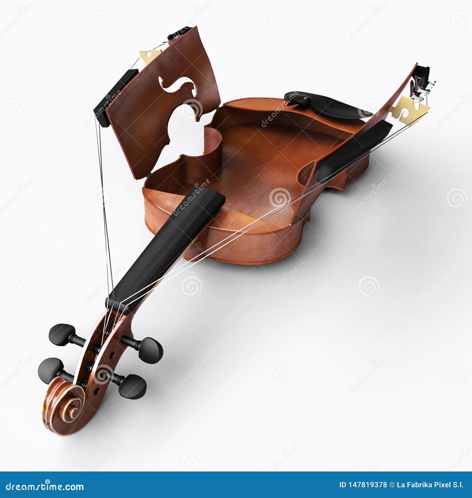 Open violin stock illustration. Illustration of strings - 147819378