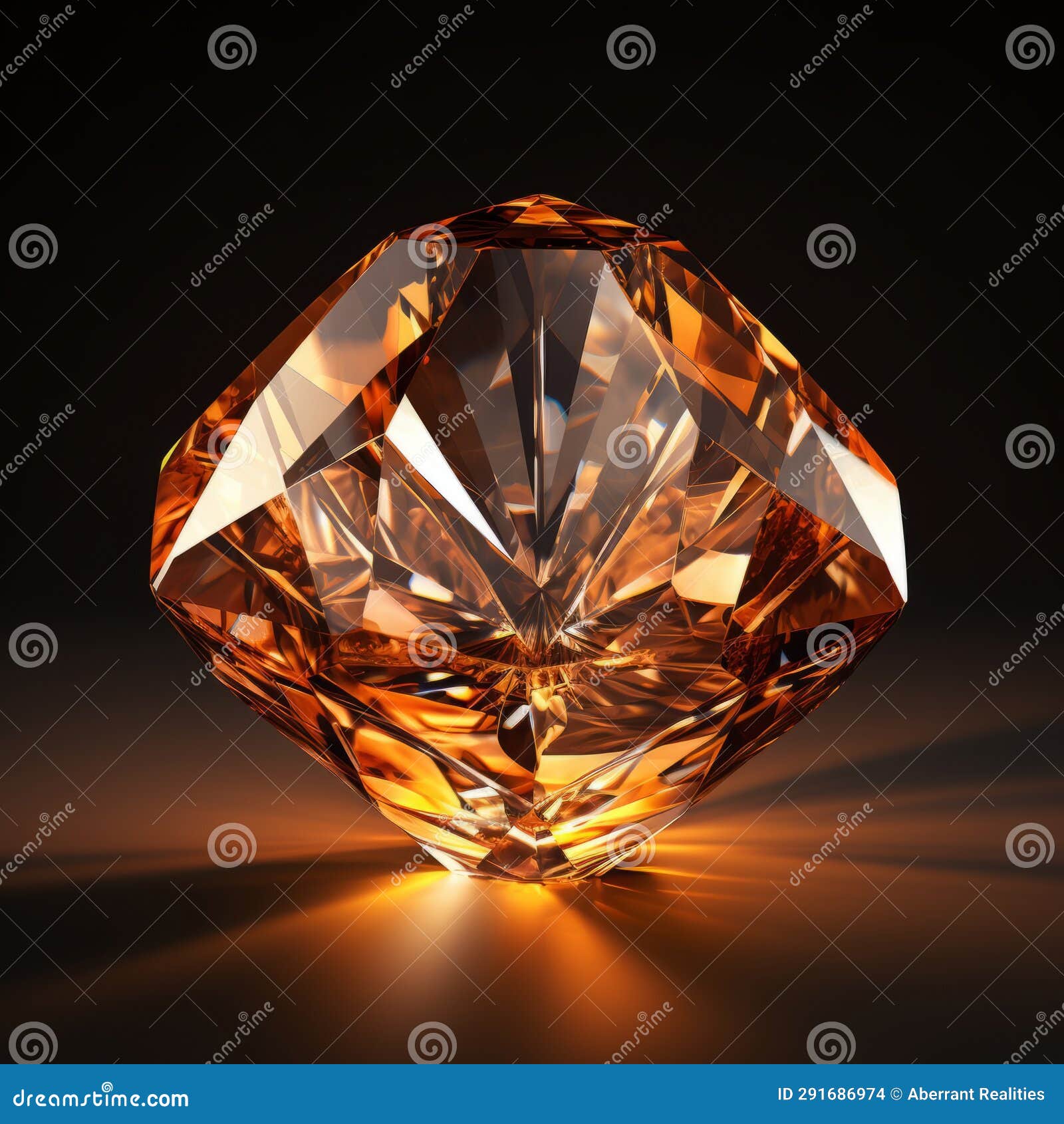 3d Rendering of an Orange Diamond on a Black Background Stock ...