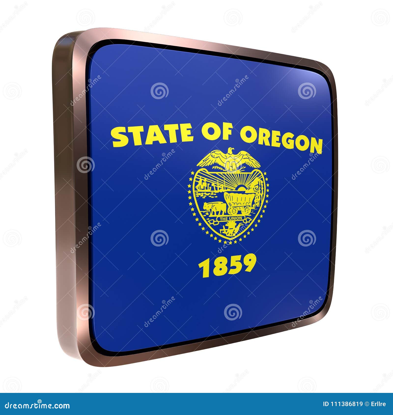 Oregon flag icon stock illustration. Illustration of united - 111386819