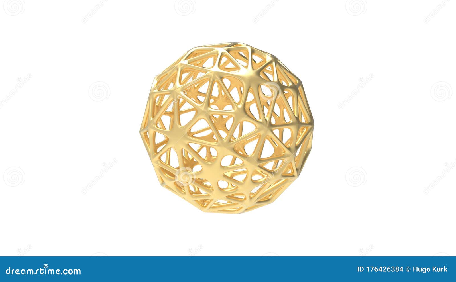 3D Rendering of an Organic Ball Mesh Grid Isolated on White Background ...