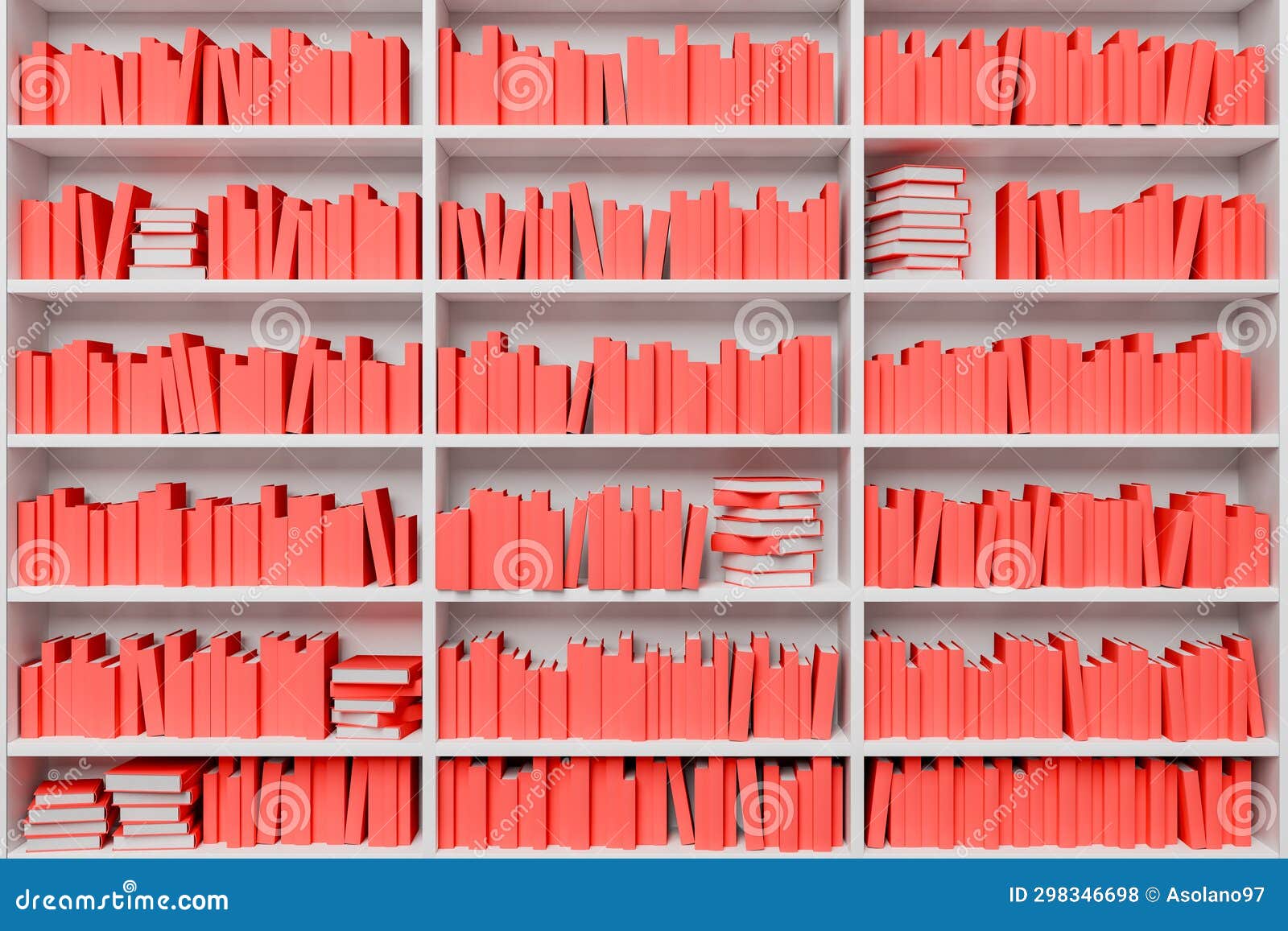 Red Books on White Shelves Creating a Modern Aesthetic Stock ...