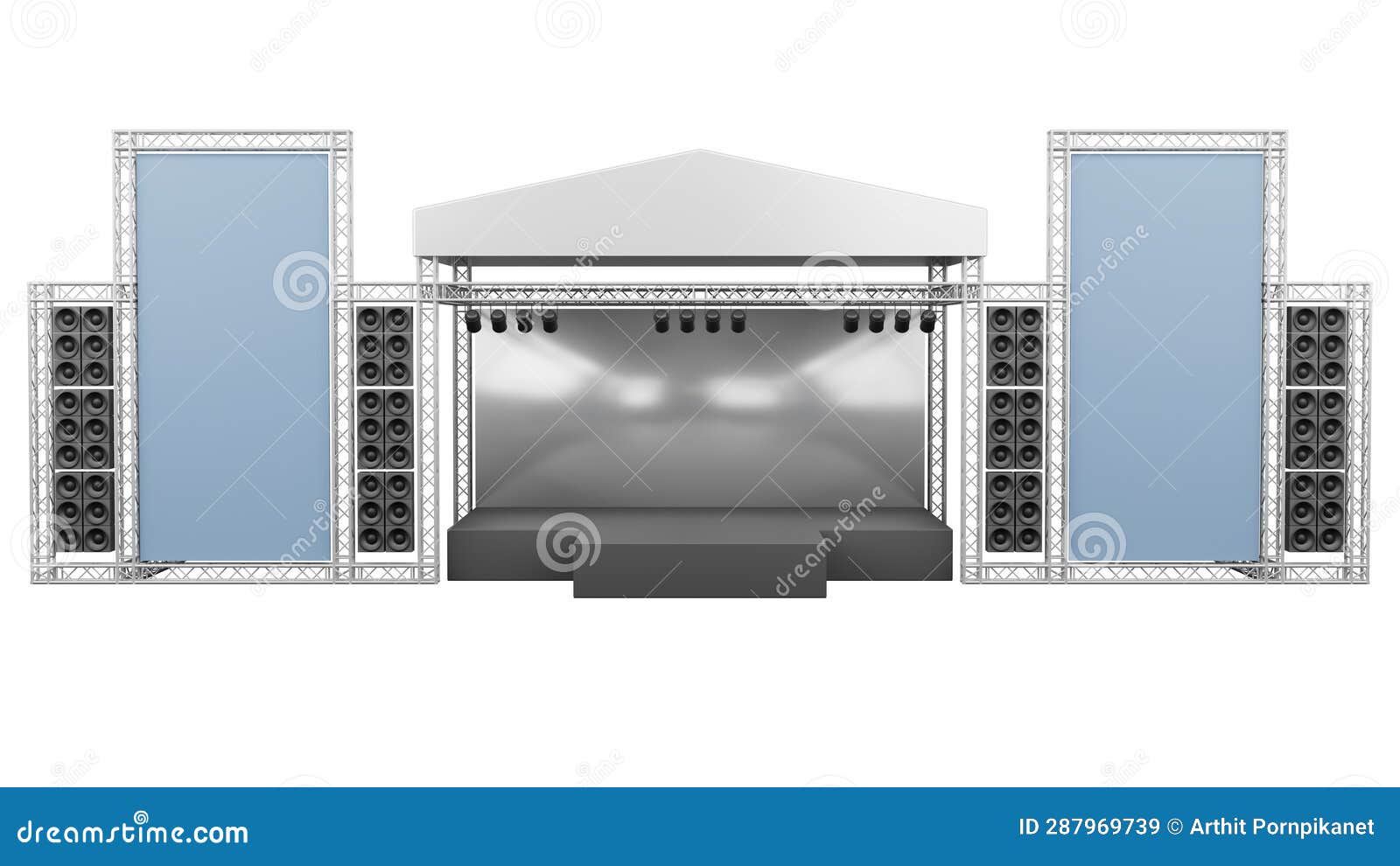 3d Rendering of Outdoor Stage Rigging Truss with Light and Sound System ...