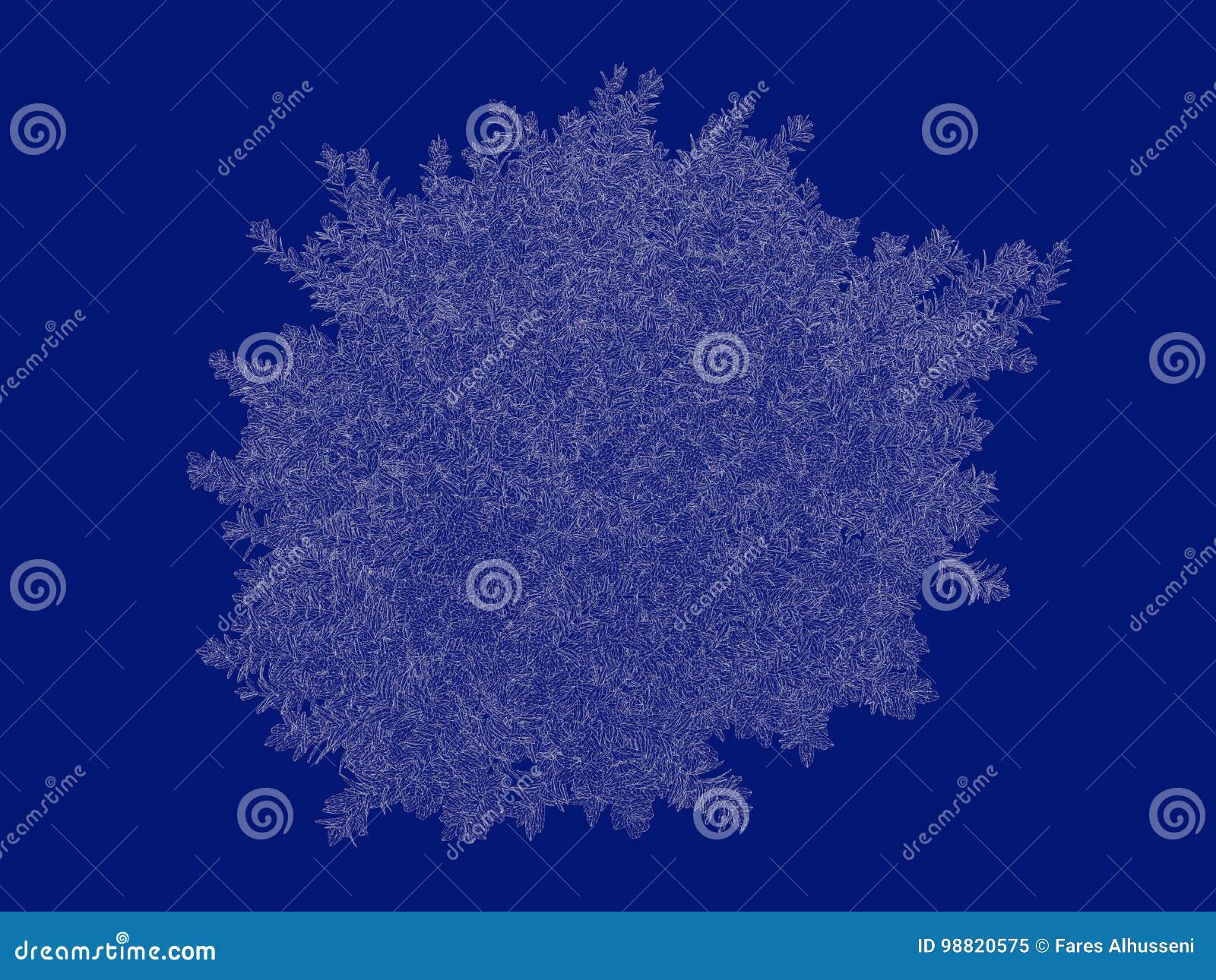 3d Rendering of an Outlined Tree Blueprint Isolated on Blue Back Stock ...