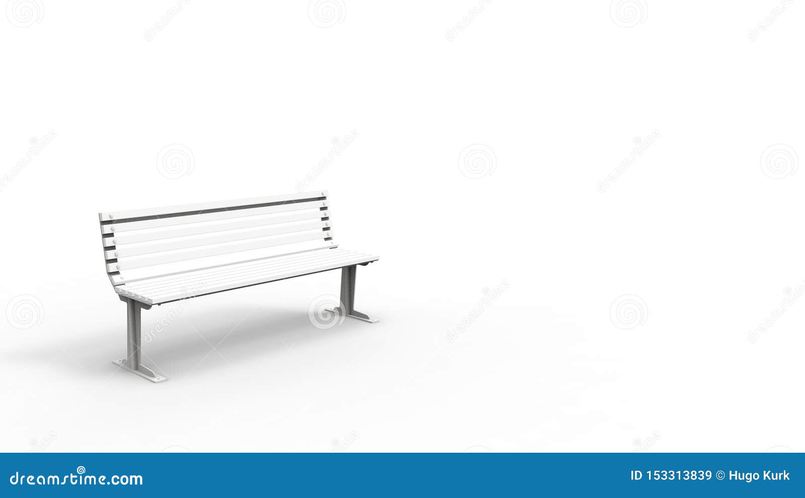 3d Rendering of a Outside Furniture Bench Isolated in White Studio ...
