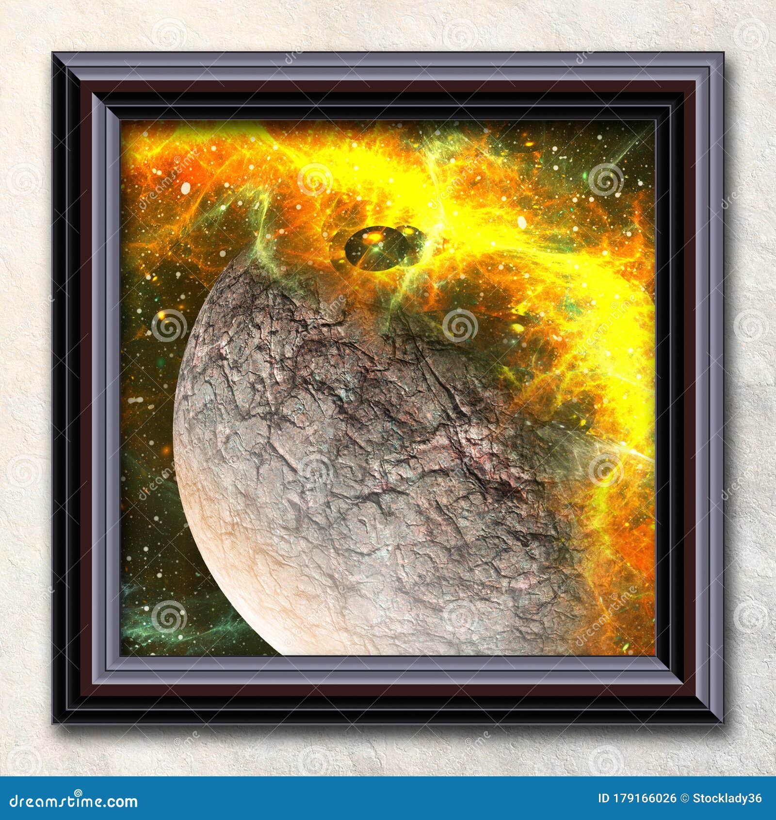 3D Rendering Pace Artwork in Elegant Frame Stock Illustration ...