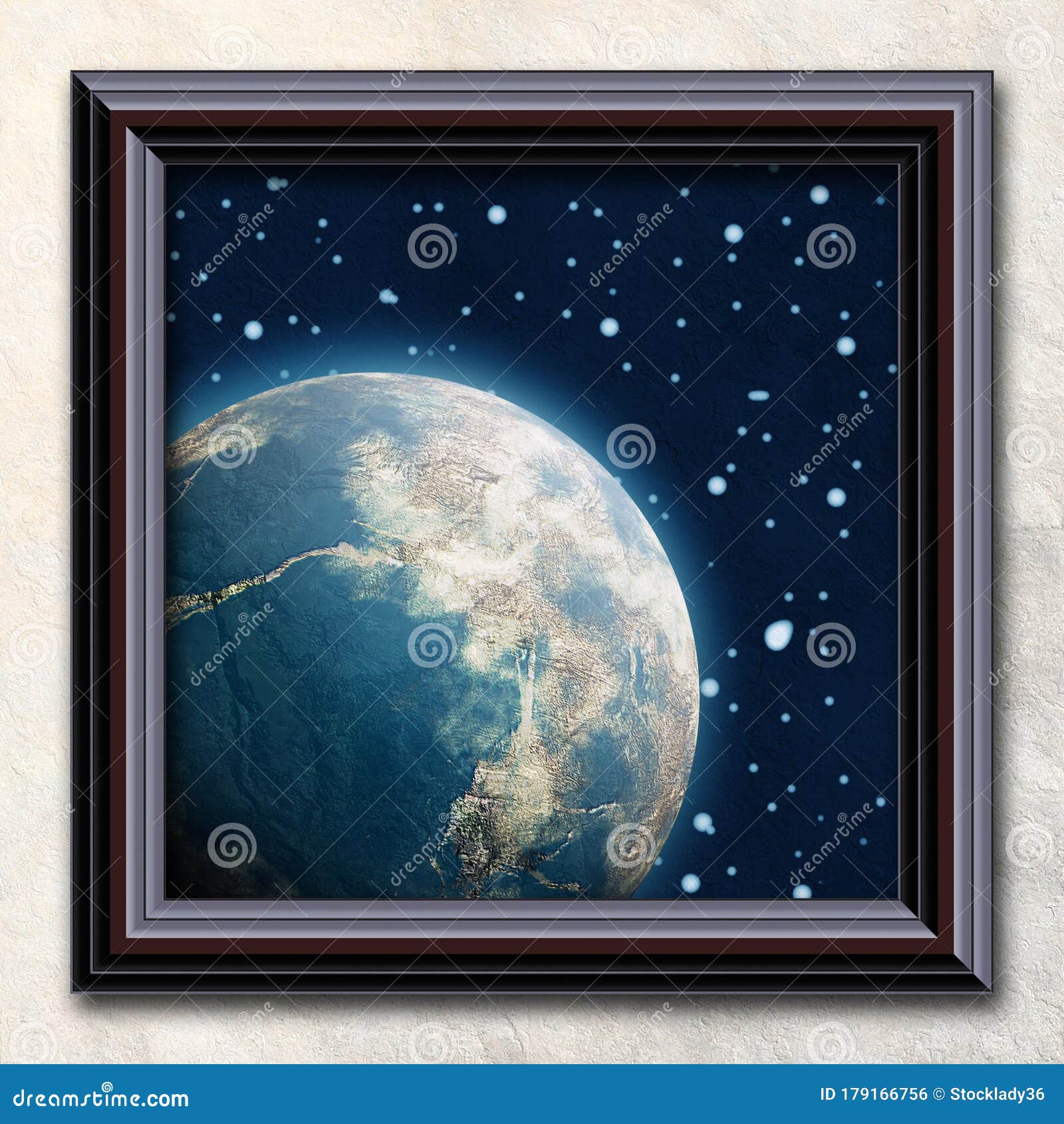 3D Rendering Pace Artwork in Elegant Frame Stock Illustration ...