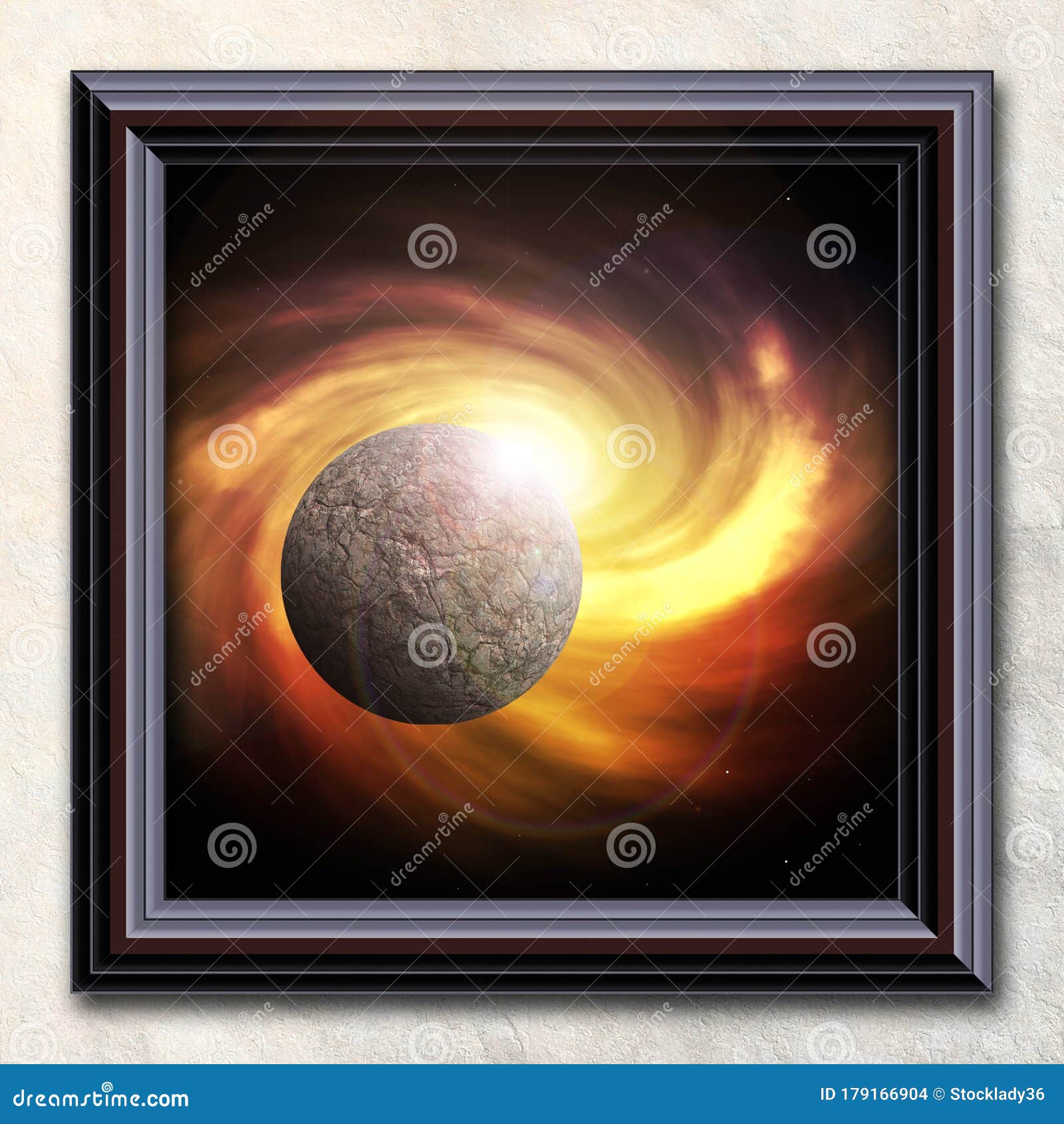 3D Rendering Pace Artwork in Elegant Frame Stock Illustration ...