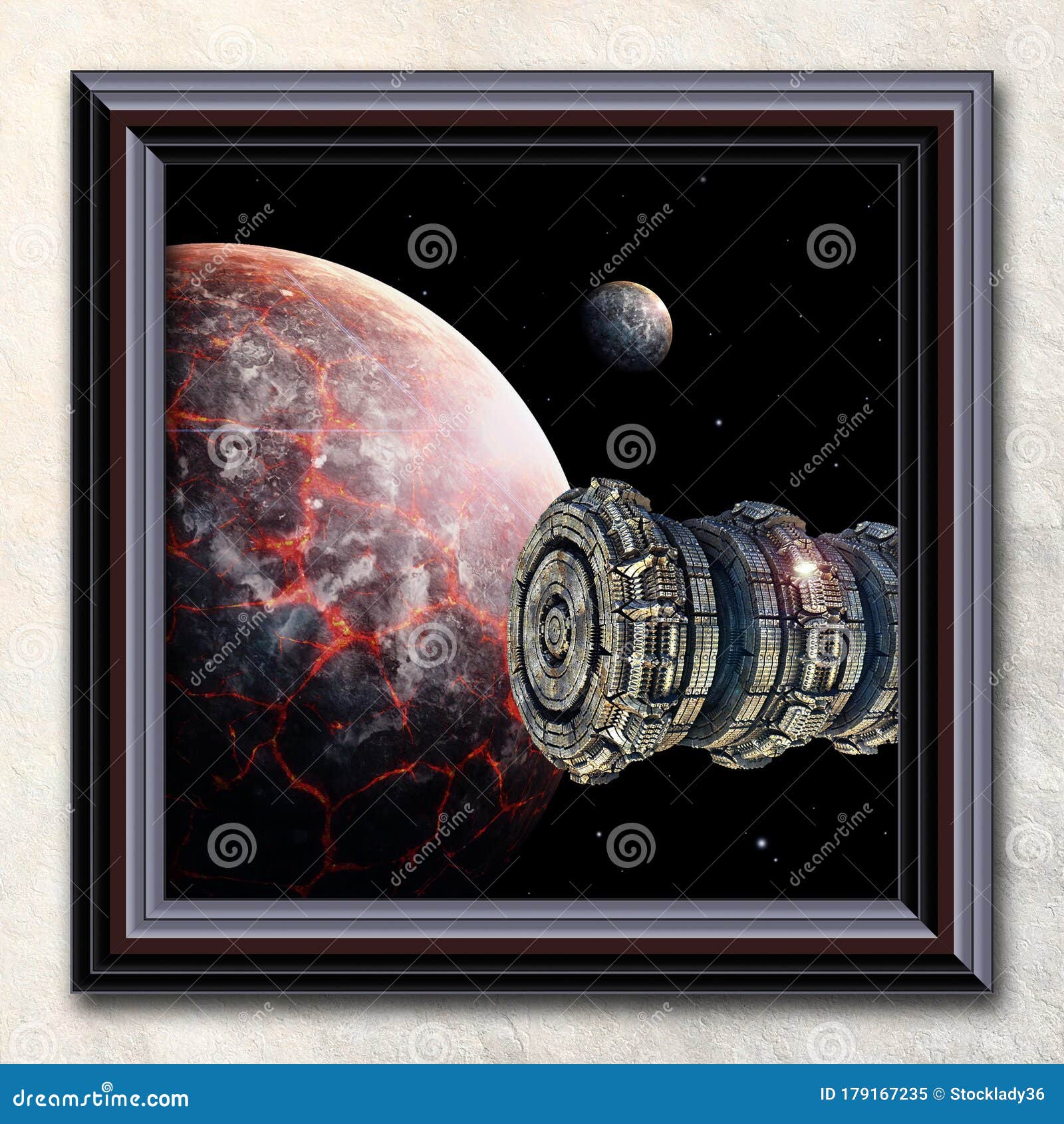 3D Rendering Pace Artwork in Elegant Frame Stock Illustration ...