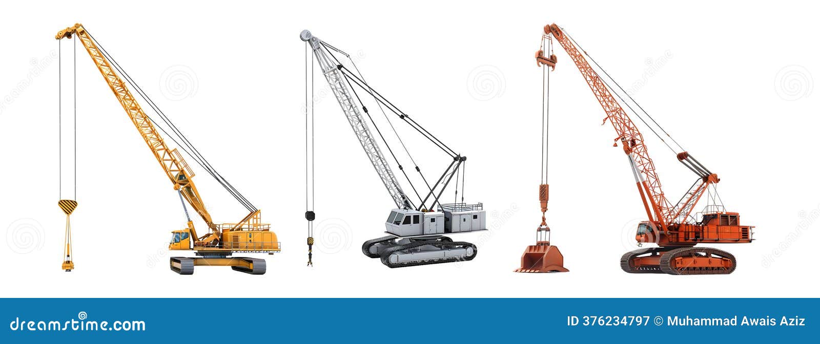 3D Rendering Red Crawler Excavator Rear View On White Background No ...