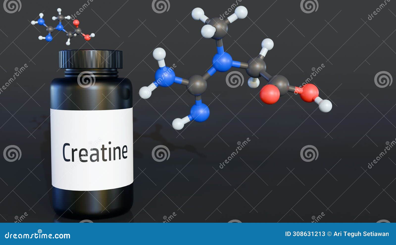 Package of Creatin and Creatin Molecules Stock Illustration ...