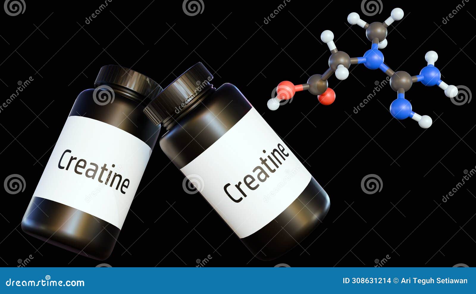 Package of Creatin and Creatin Molecules Stock Illustration ...