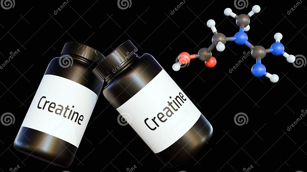 Package of Creatin and Creatin Molecules Stock Illustration ...