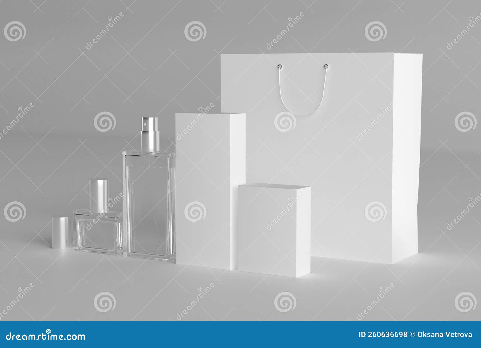 3D Rendering of Packaging for Perfumes of Different Volumes and Package ...