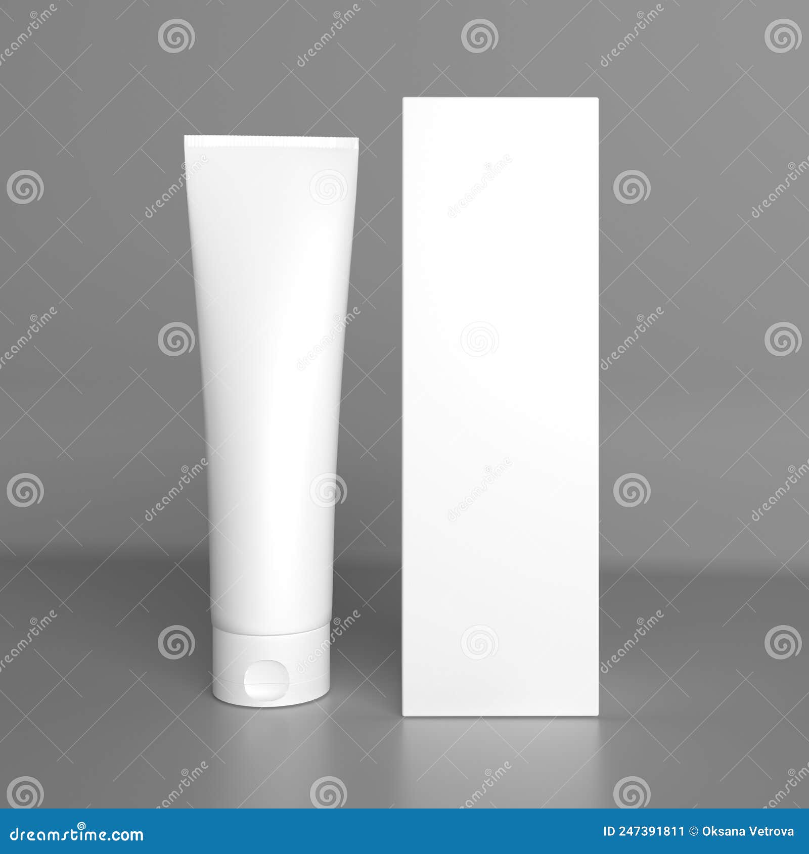 3d Rendering, Packaging Template for Cream or Cosmetics with Box ...