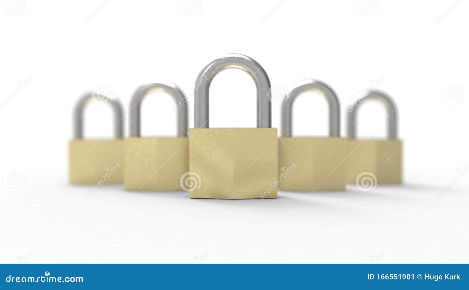 3d Rendering of a Padlock Isolated in a White Studio Background Stock ...