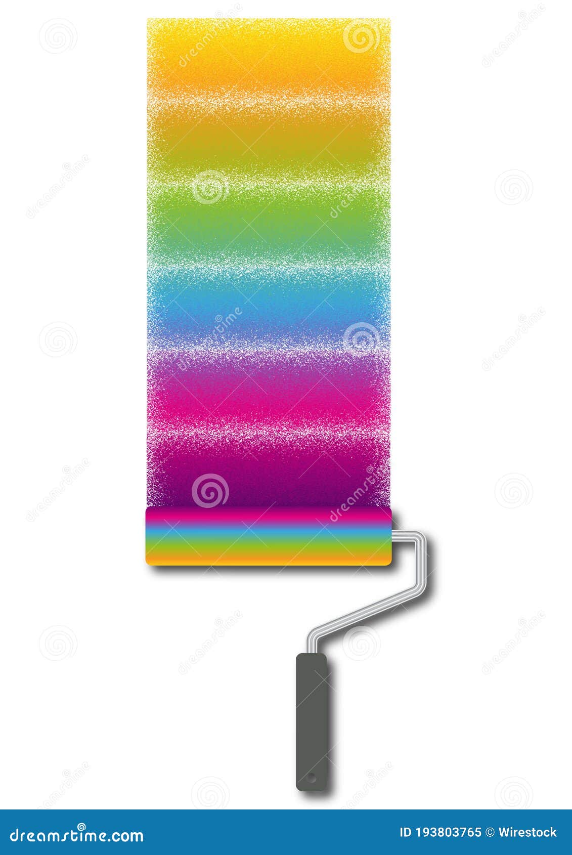 3D Rendering of a Paint Roller Painting Rainbow Colors Stock ...