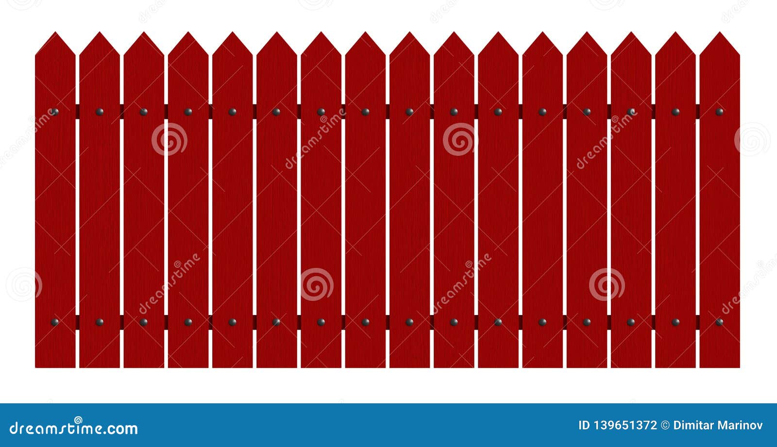 3d Rendering of Painted Red Fence Stock Illustration - Illustration of ...