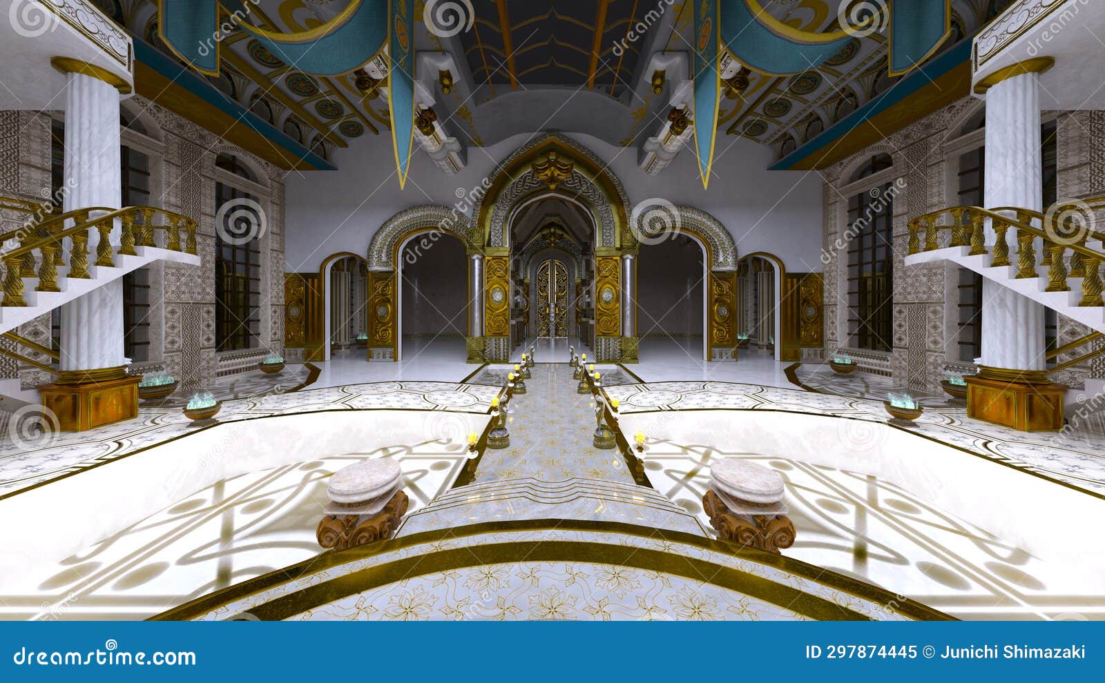 3D rendering of the palace stock illustration. Illustration of building ...