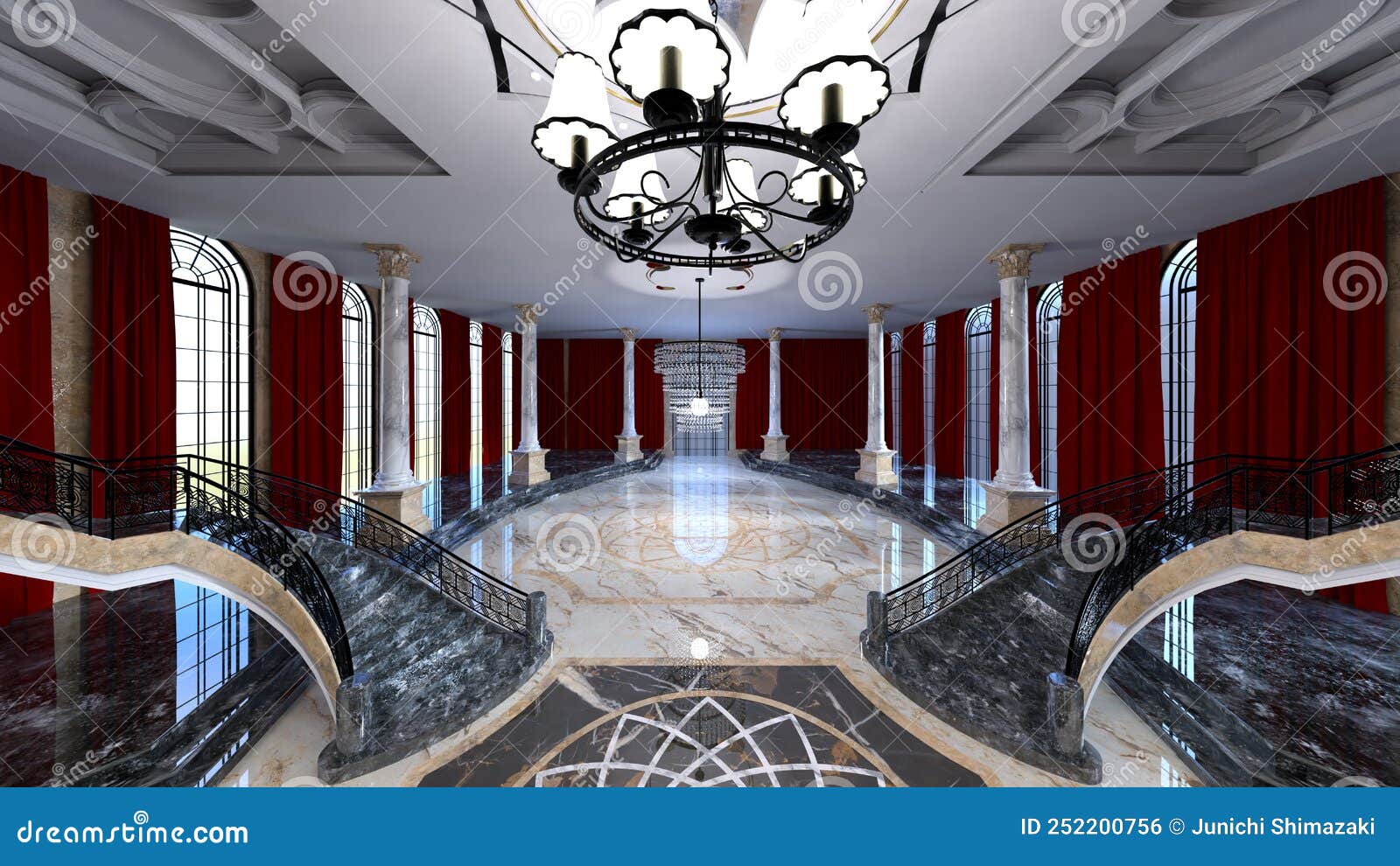 3D rendering of the palace stock illustration. Illustration of building ...