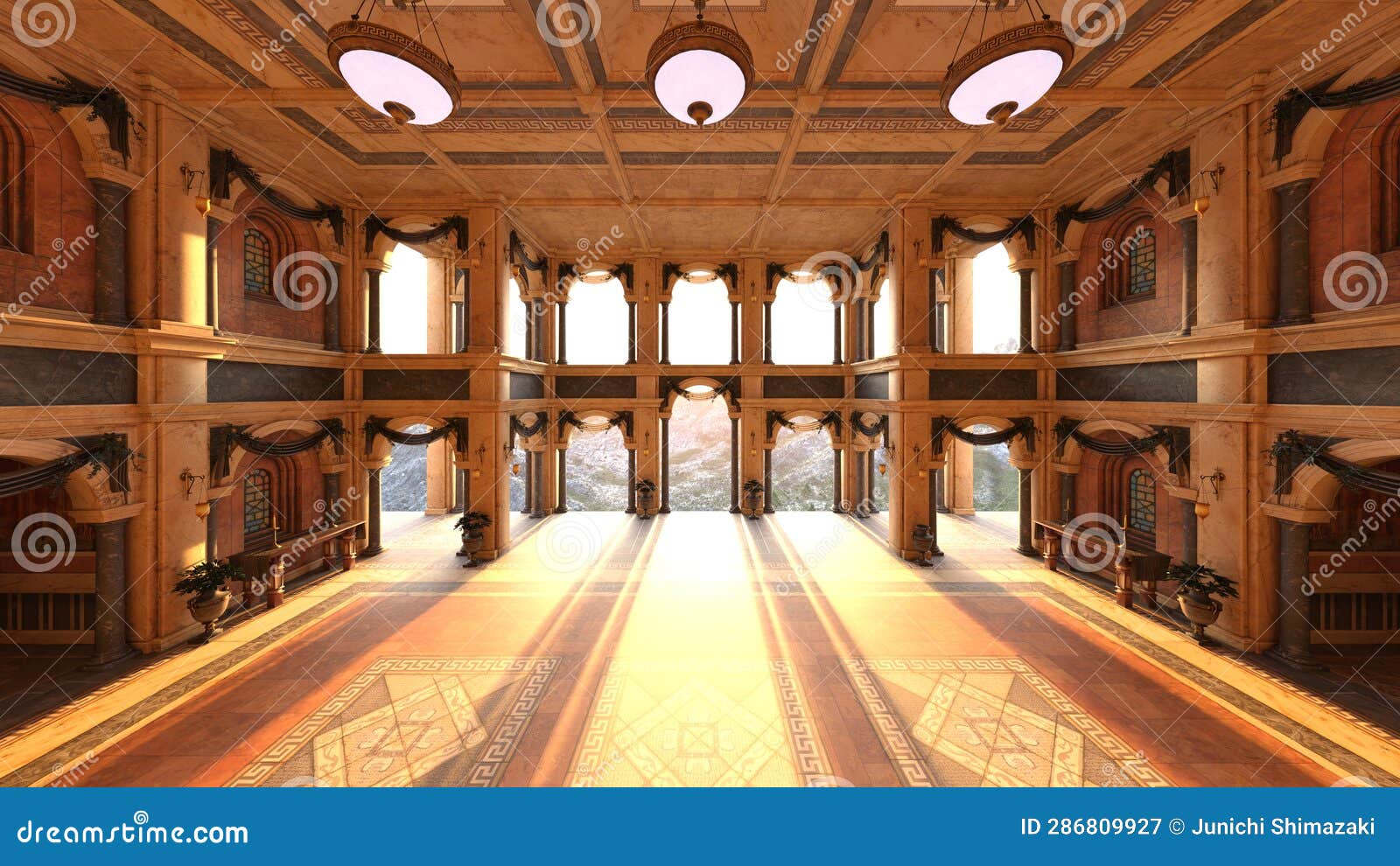3D Rendering of the Palace Great Hall Stock Illustration - Illustration ...