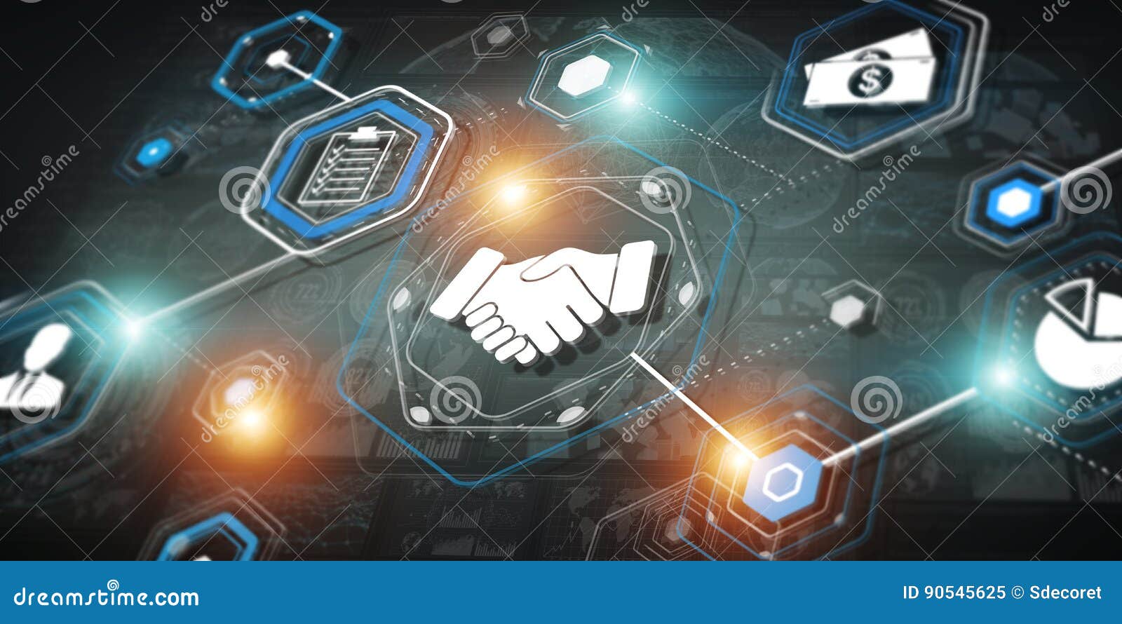 3D Rendering Partnership Illustration Interface Stock Illustration ...