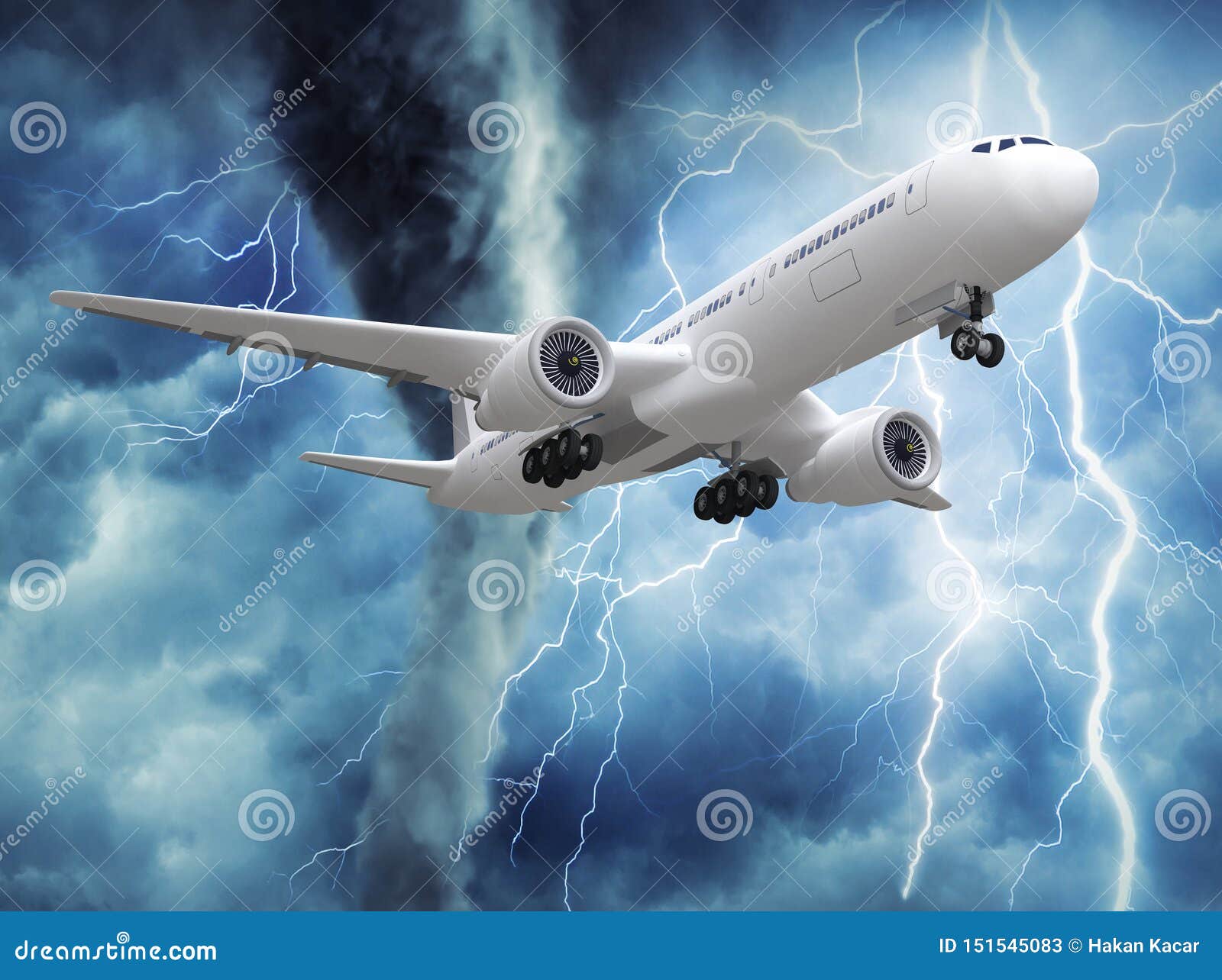 Passenger Airplane Rising in the Sky. Stock Illustration - Illustration ...
