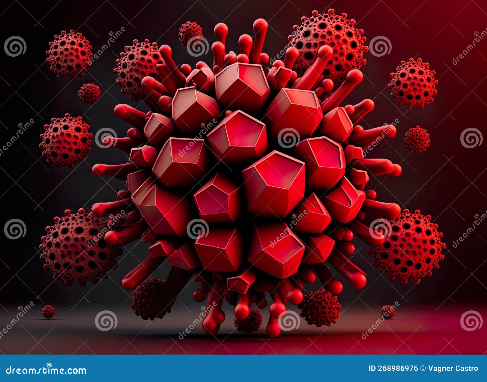 3D Rendering of Pathogenic Organism. Pandemic Microscopic Virus Stock ...