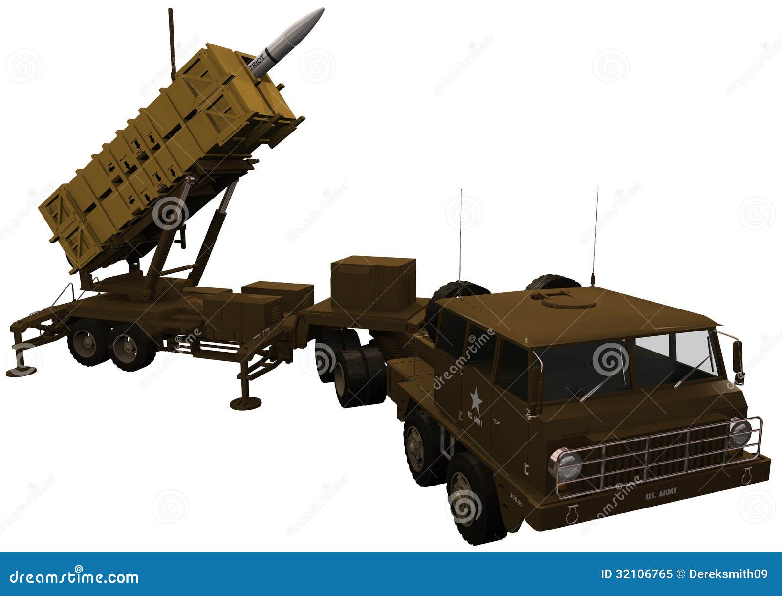 3d Rendering of a Patriot Missile Defense System Stock Illustration ...