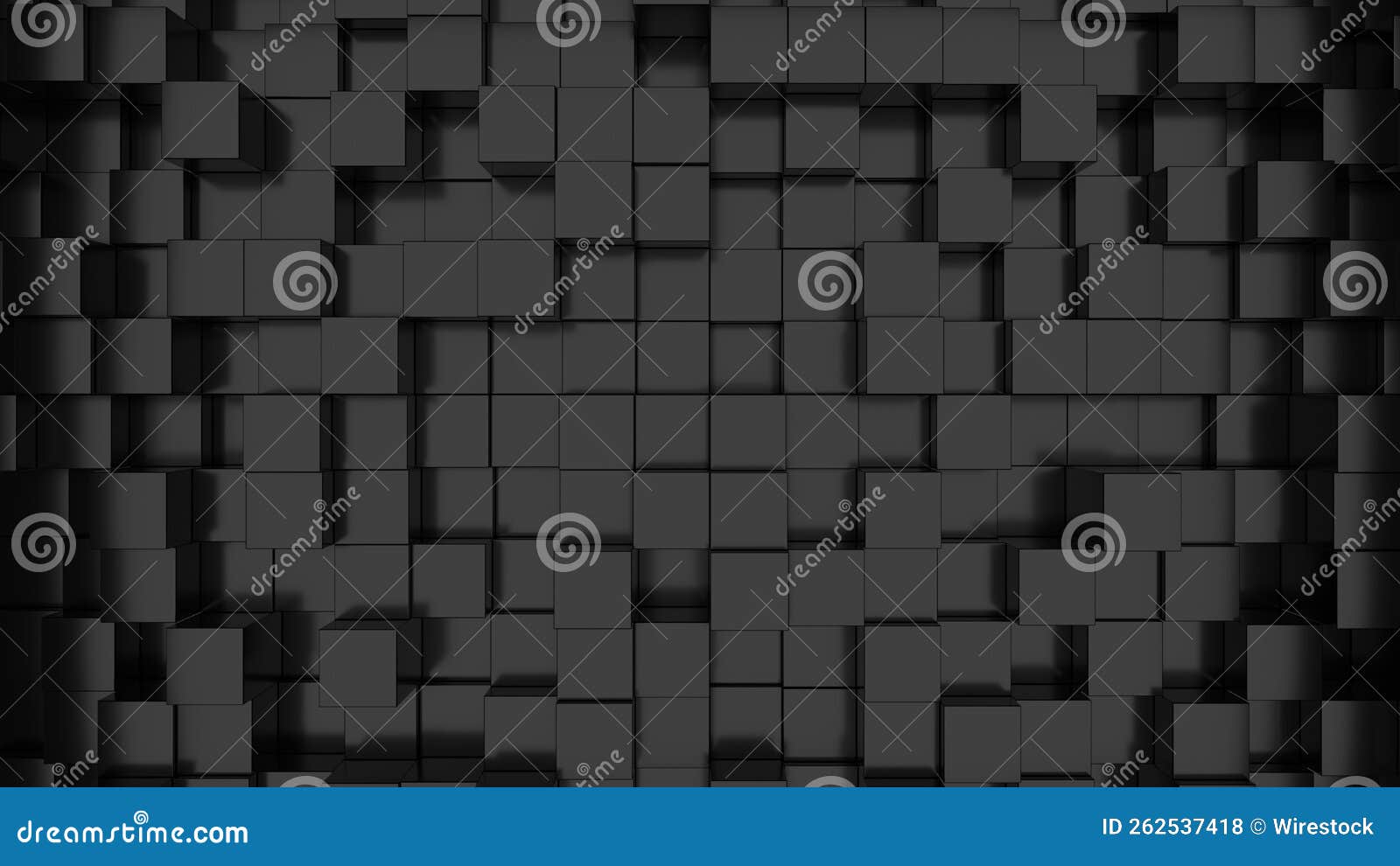 3D Rendering of a Pattern of Black Cubes for Backgrounds and Textures ...