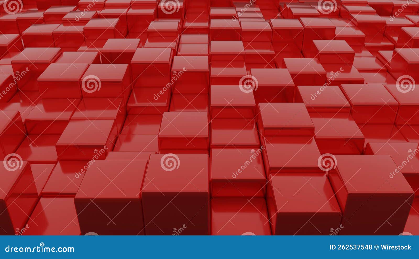 3D Rendering of a Pattern of Red Cubes for Backgrounds and Textures ...