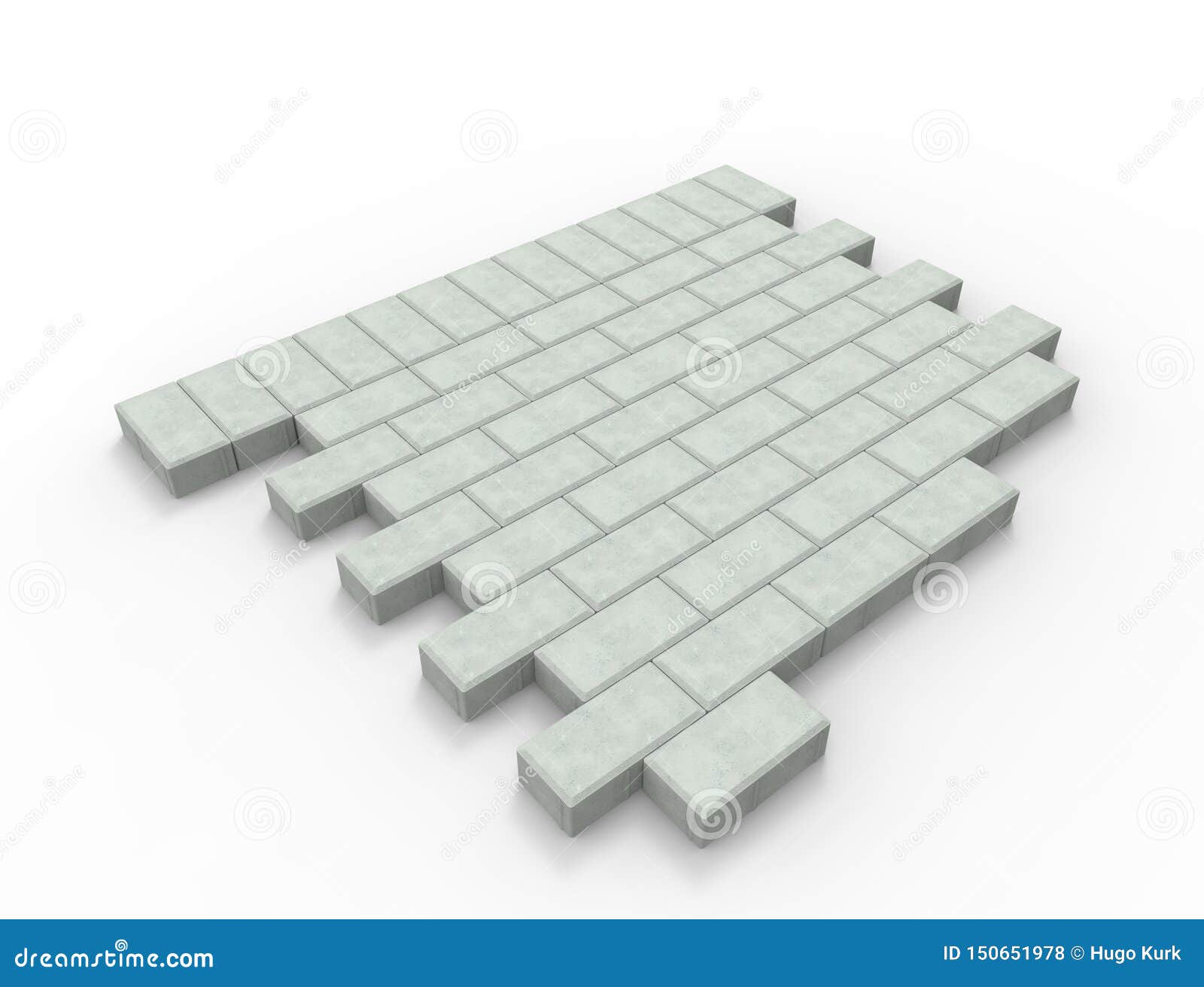 3d Rendering of Pavement Stones Pattern Isolated in White Studio ...