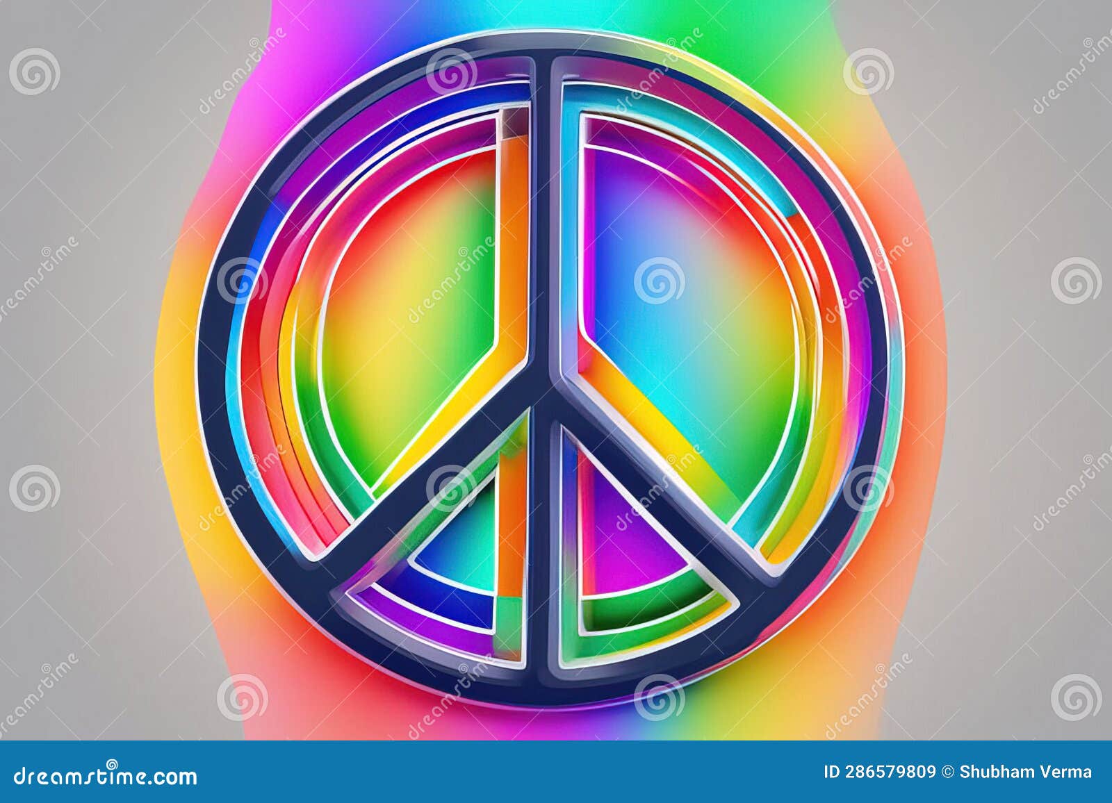 3 D Rendering of Peace Sign Stock Illustration - Illustration of bright ...