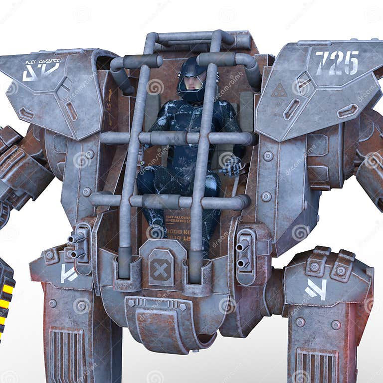 3D Rendering of a Person Carrier Robot Stock Illustration ...