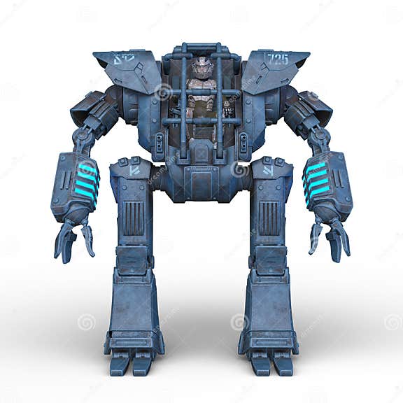 3D Rendering of a Person Carrier Robot Stock Illustration ...