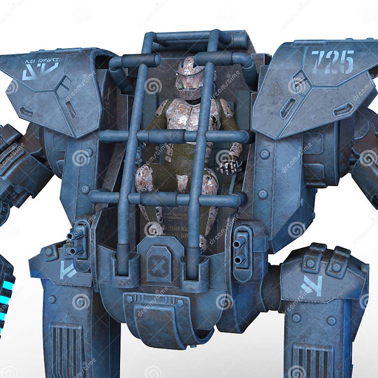 3D Rendering of a Person Carrier Robot Stock Illustration ...