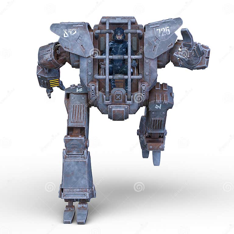 3D Rendering of a Person Carrier Robot Stock Illustration ...