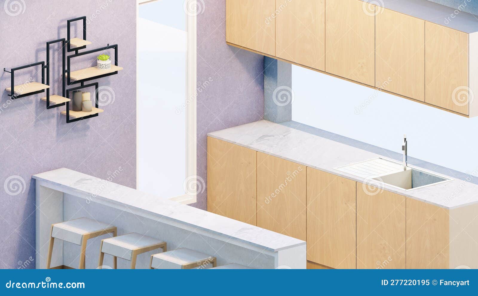 3d Rendering. Perspective View Of Modern Light Minimal Vertical Panel ...