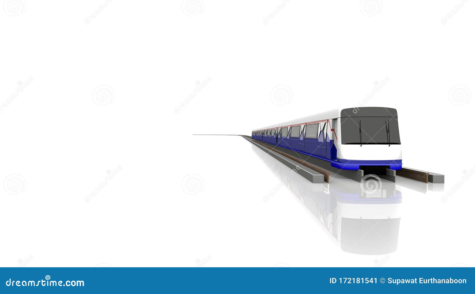 3D Rendering Perspective View Of Electric Train And Railway Path With ...