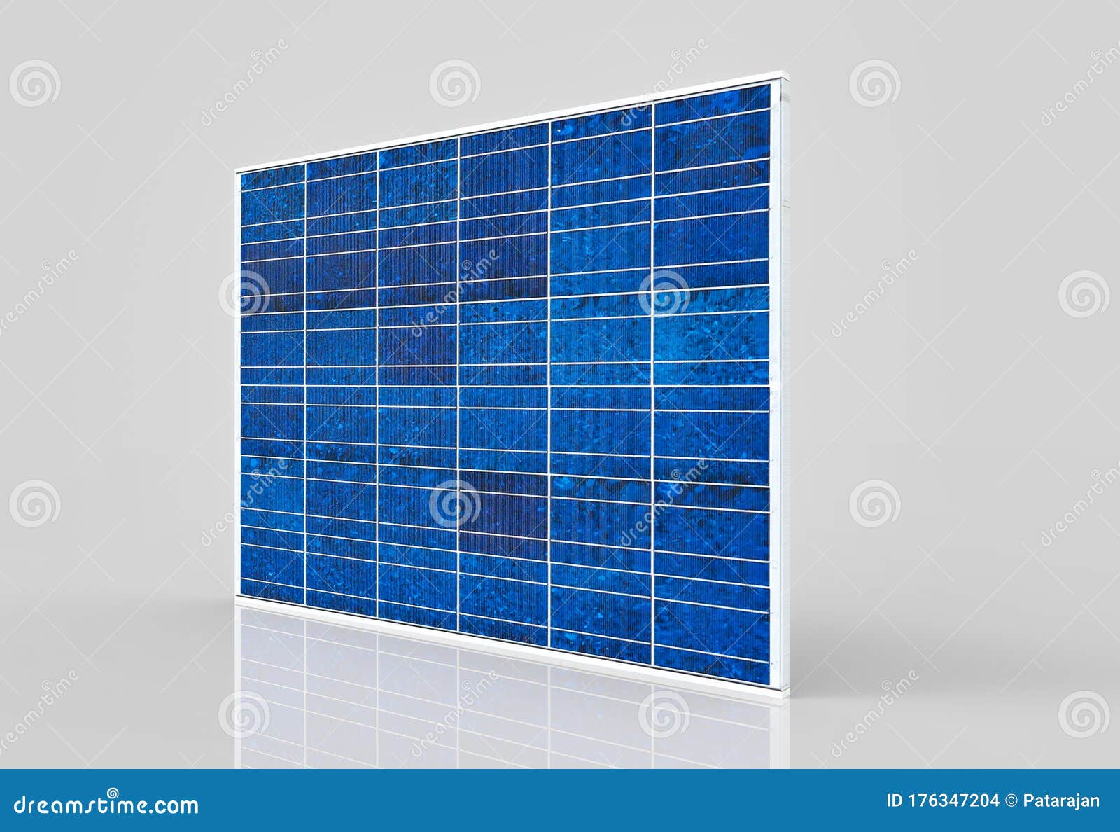 3d Rendering. Perspective View of a Slim Blue Solar Cell Panel Plate ...