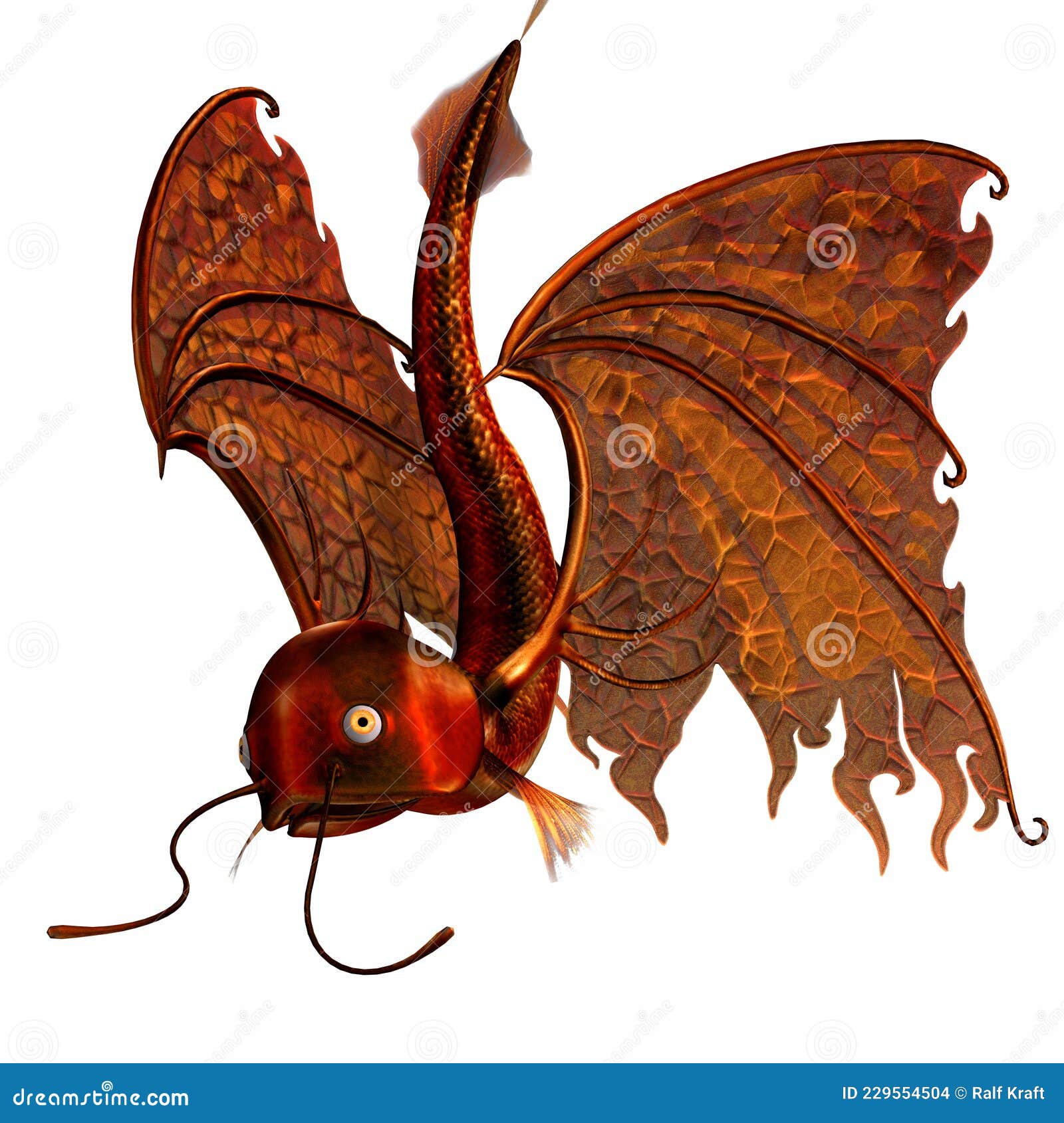 3d-illustration of an Isolated Fantasy Firebird Creature Stock ...